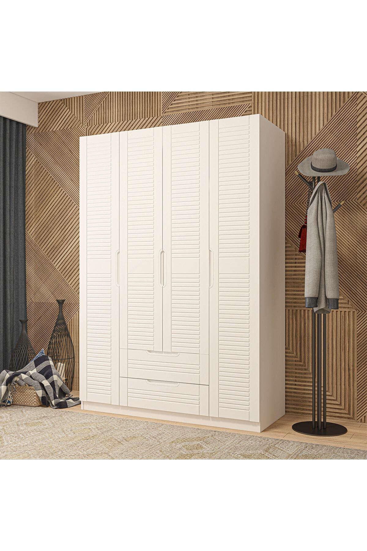 midoser Alba Country 4 Kapak 2 Çekmeceli Geniş-membran Elbise Dolabı ...