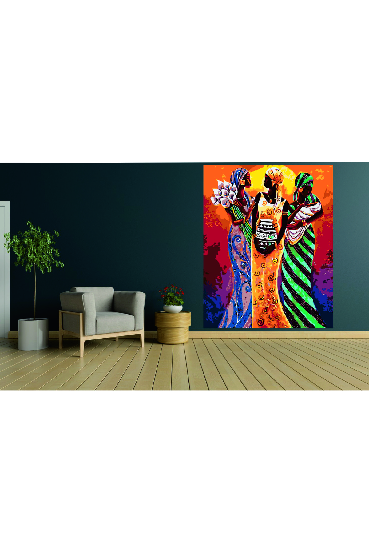 HDART Renkli Afrikalı Siyahi Zenci Kadın Kadınlar Kanvas Tablosu Tablo ...