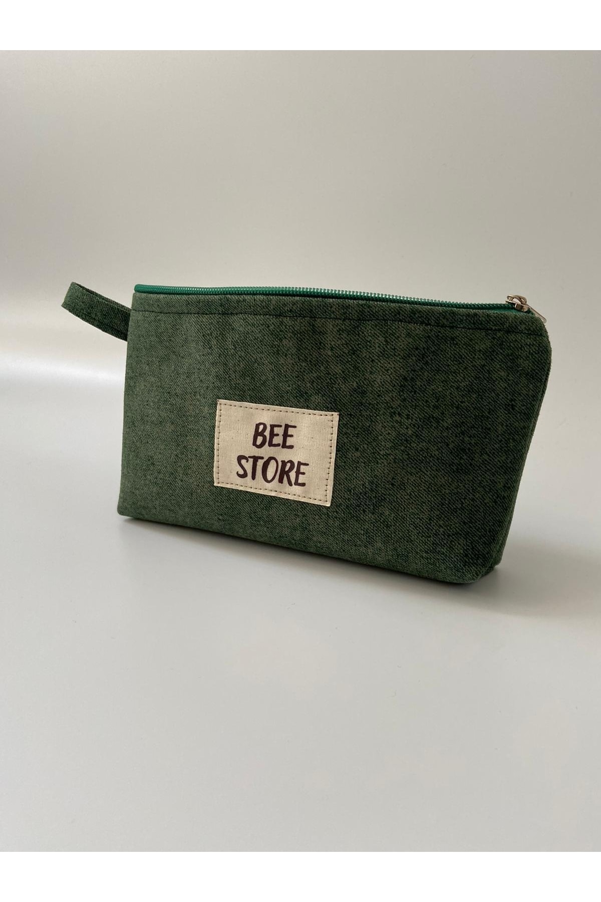 bee store Yeşil, Yıkanabilir Fermuarlı Tek Göz Kumaş Kalem Kutusu ...
