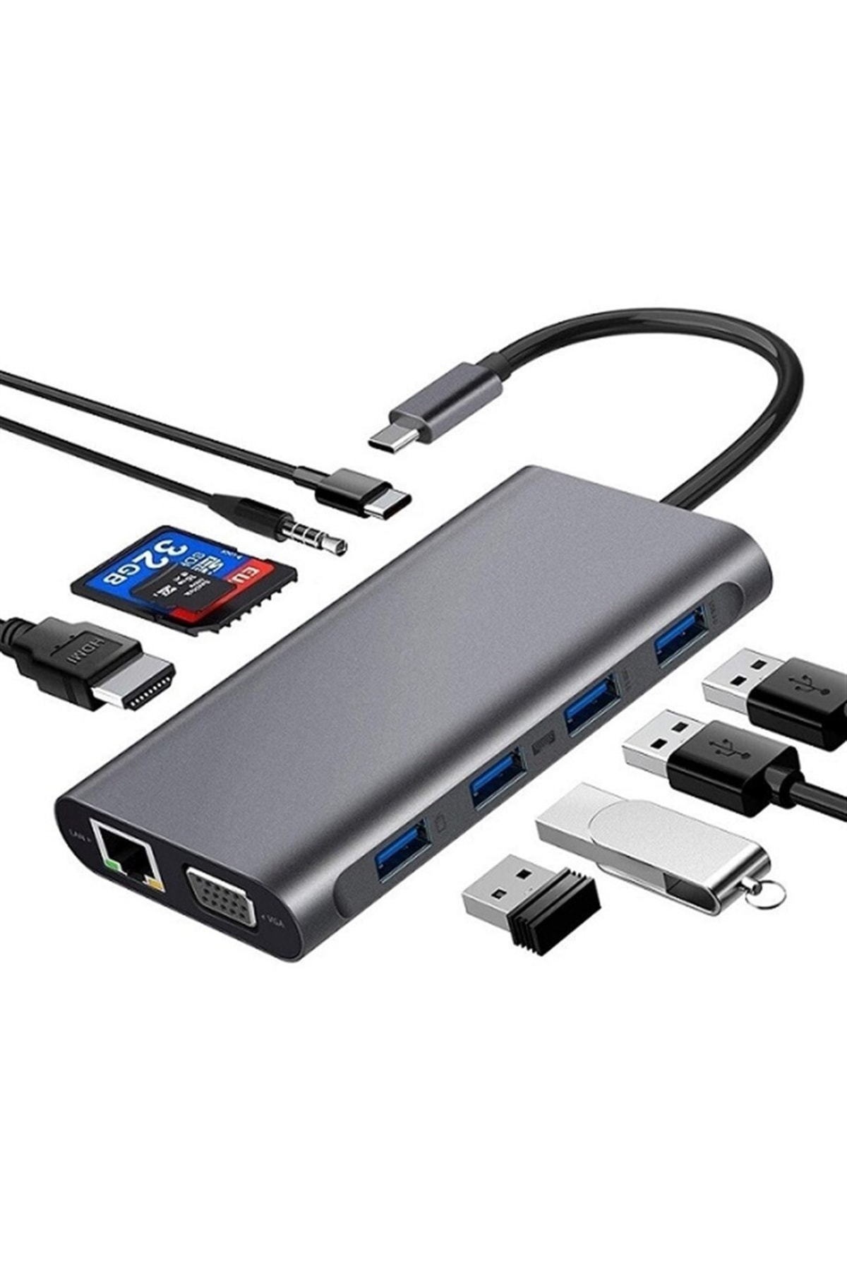 CODEGEN Cdg-Cnv49 USB 3.0 /Hdmi /Vga /Type-C /Rj45 Hub- Trendyol