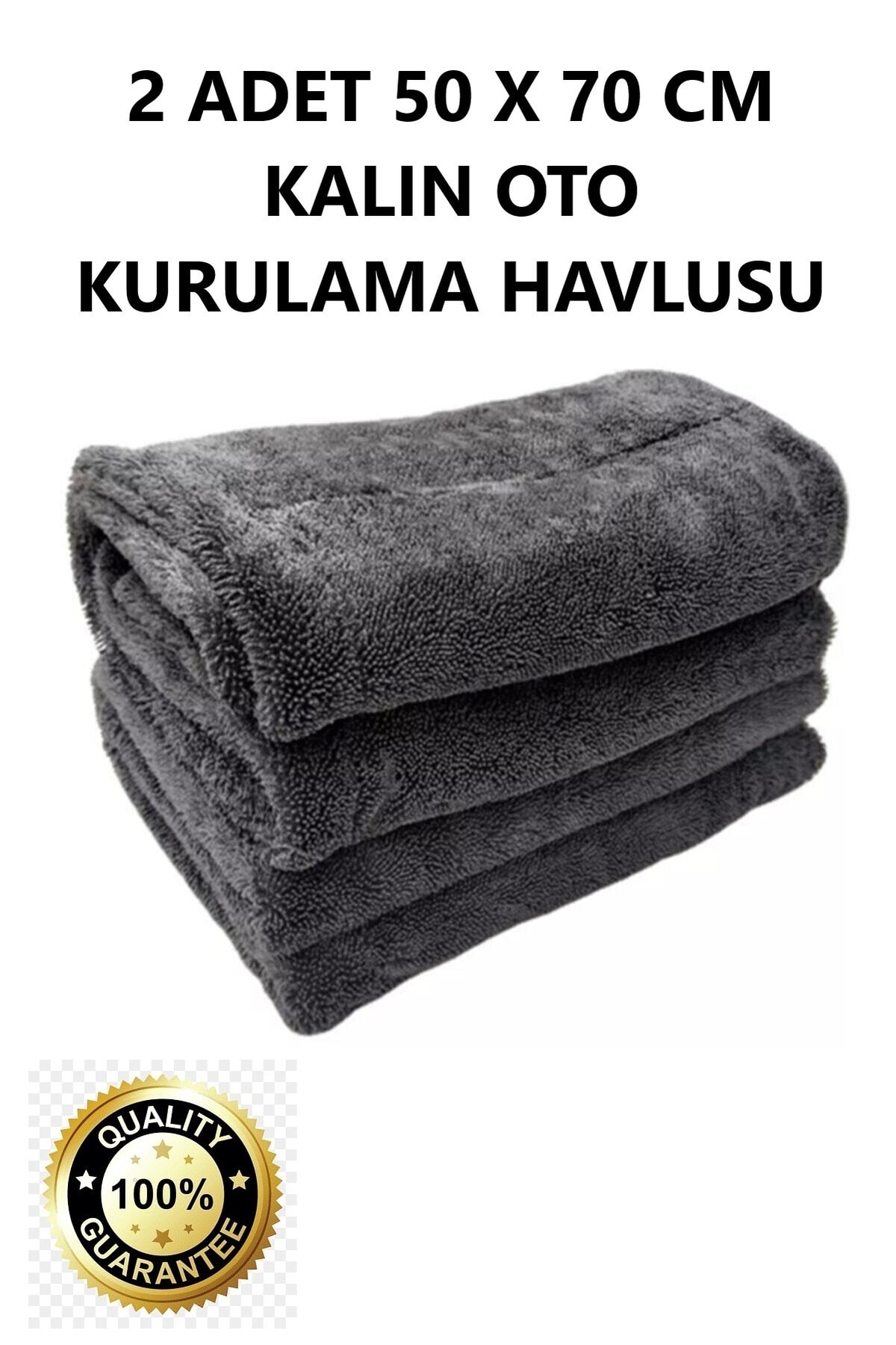 M.Y. TASO 2 Adet 50 X 70 Cm Mikrofiber Kalın Süper Emici Oto Kurulama ...