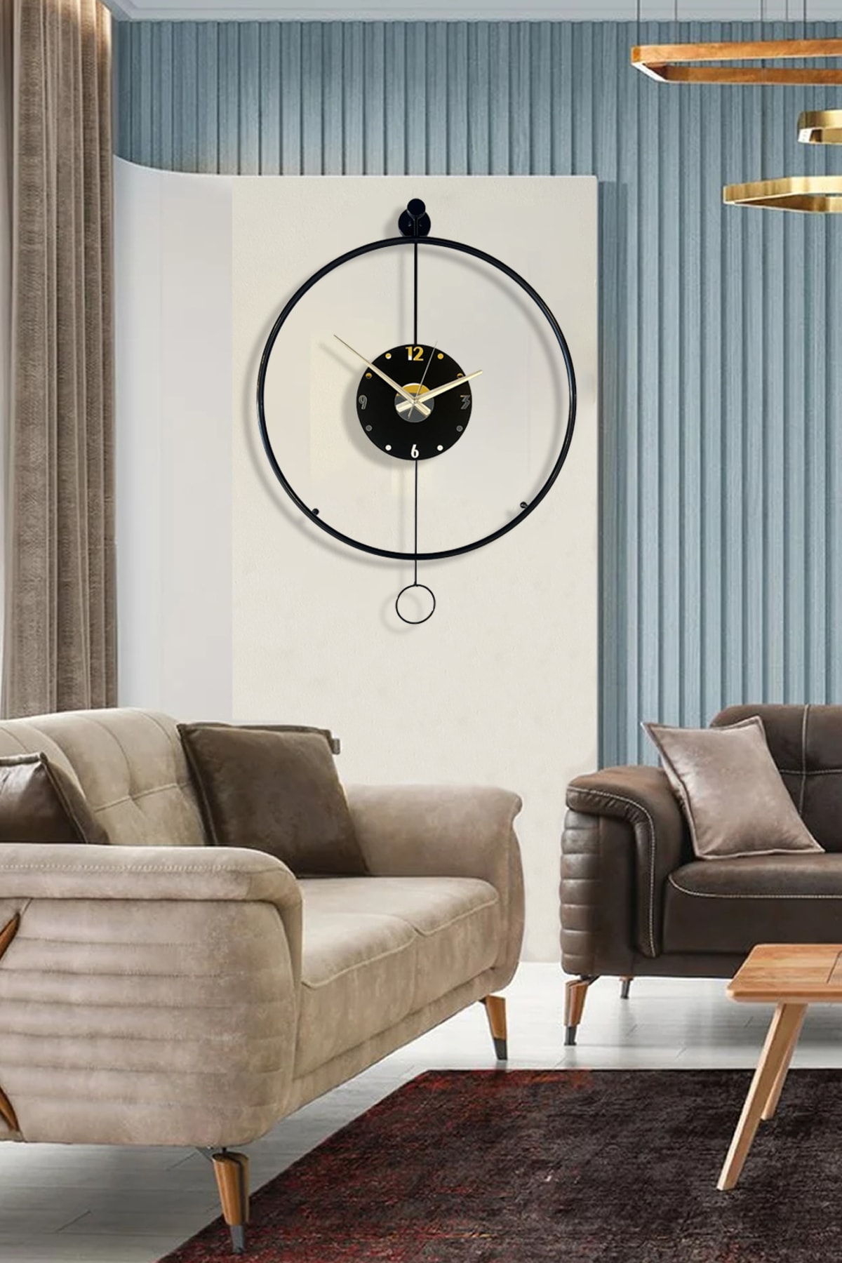 AGA KONSEPT Orbit Black 60 Cm, Modern Dekoratif Metal Duvar Saati ...