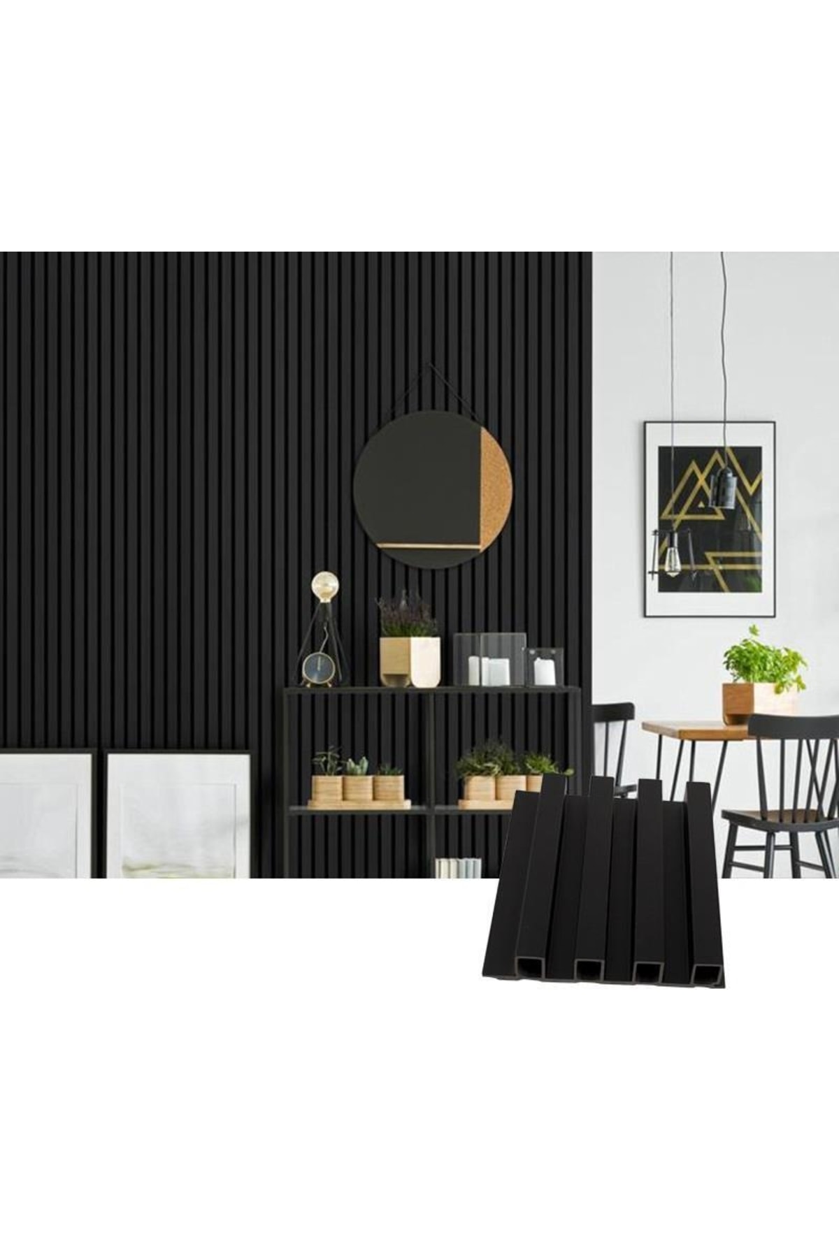 Renkli Duvarlar 16 x 95 cm Atc Siyah PVC Kaplama Lambiri Model Ofis Ev ...