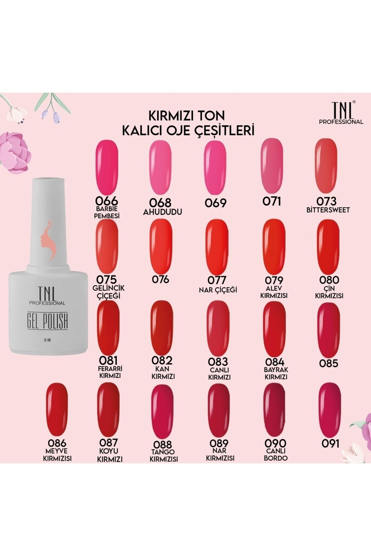 tnl professional Kırmızı Tonları Kalıcı Oje Çeşitleri 10 Ml Fiyatı ...