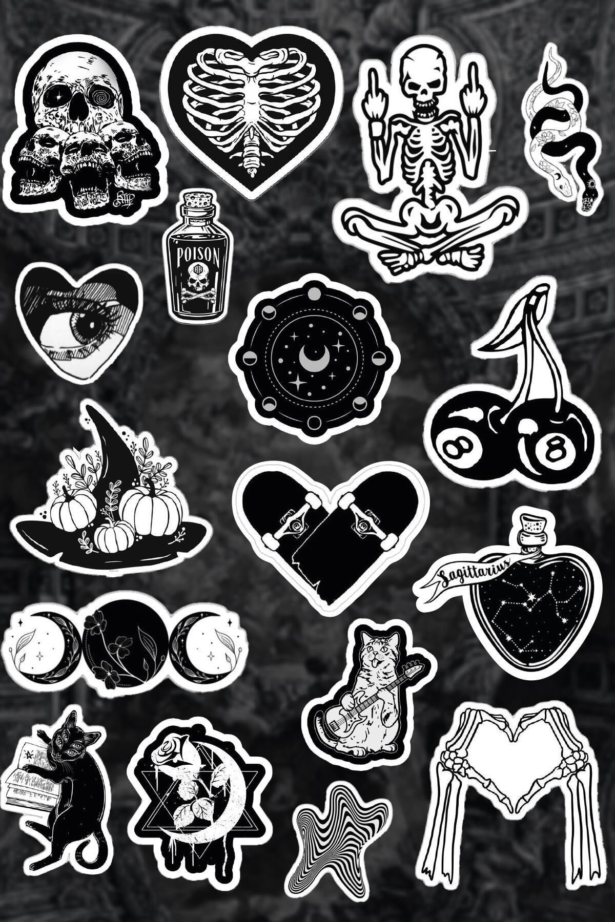 Anime Marketi Gothic Harajuku Sticker Seti (17 Adet) Fiyatı, Yorumları ...
