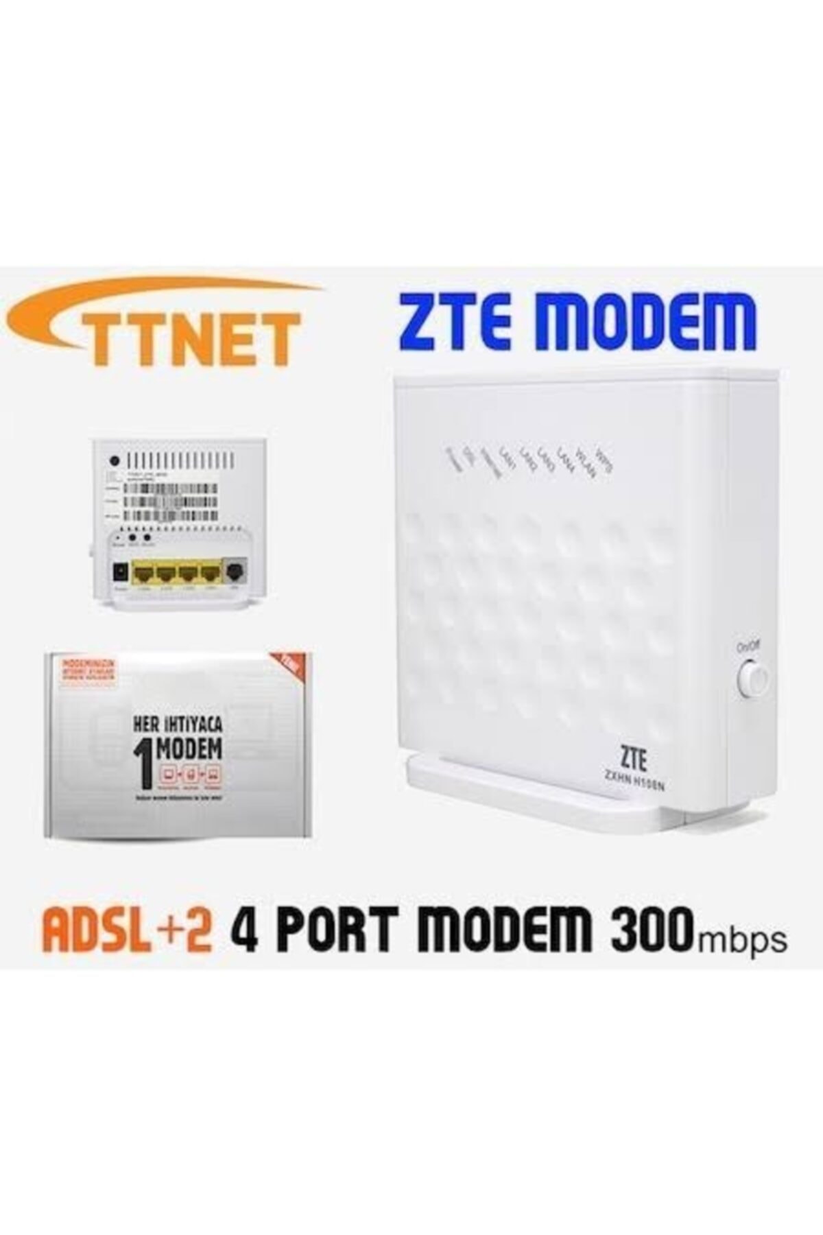 Genel Markalar Zte 300mbps 4 Port Kablosuz Adsl2+ Modem/router/wps ...