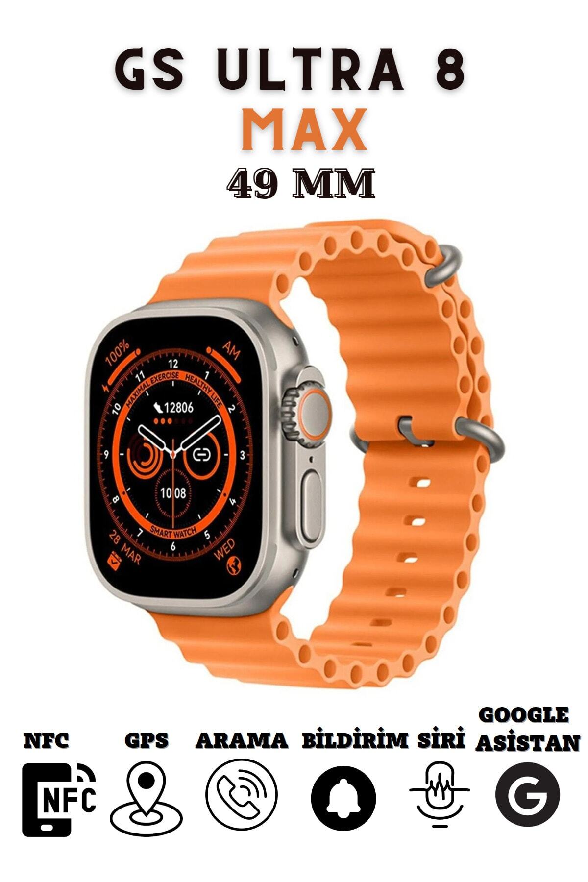 NS Store Gs 8 Ultra Max Smart Watch Siri/gps/nfc Aktif 49mm Uyumlu ...