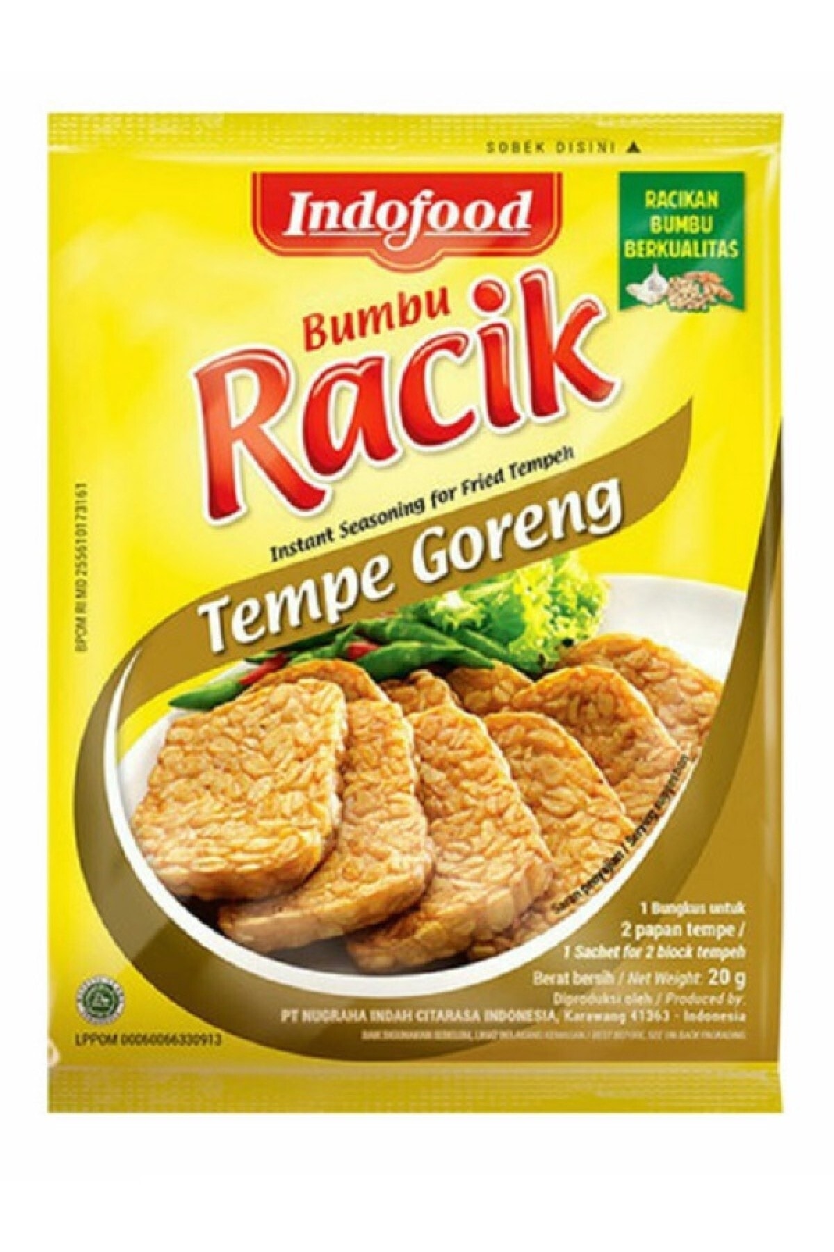 INDOFOOD Racik Bumbu Tempe Goreng 20gr - Fiyatı, Yorumları
