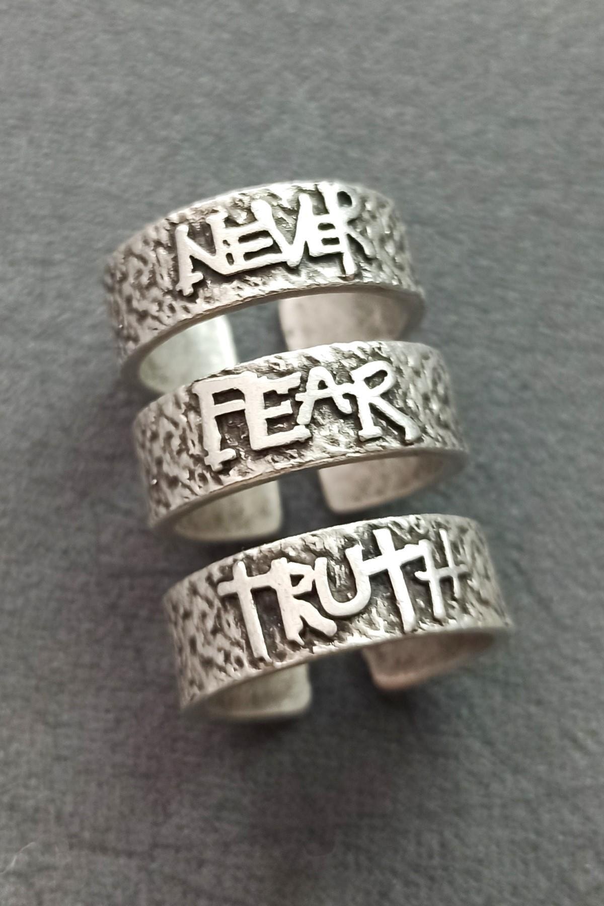 Fildişi Aksesuar Never Fear Truth Johnny Depp Yüzüğü Erkek Yüzük Seti ...