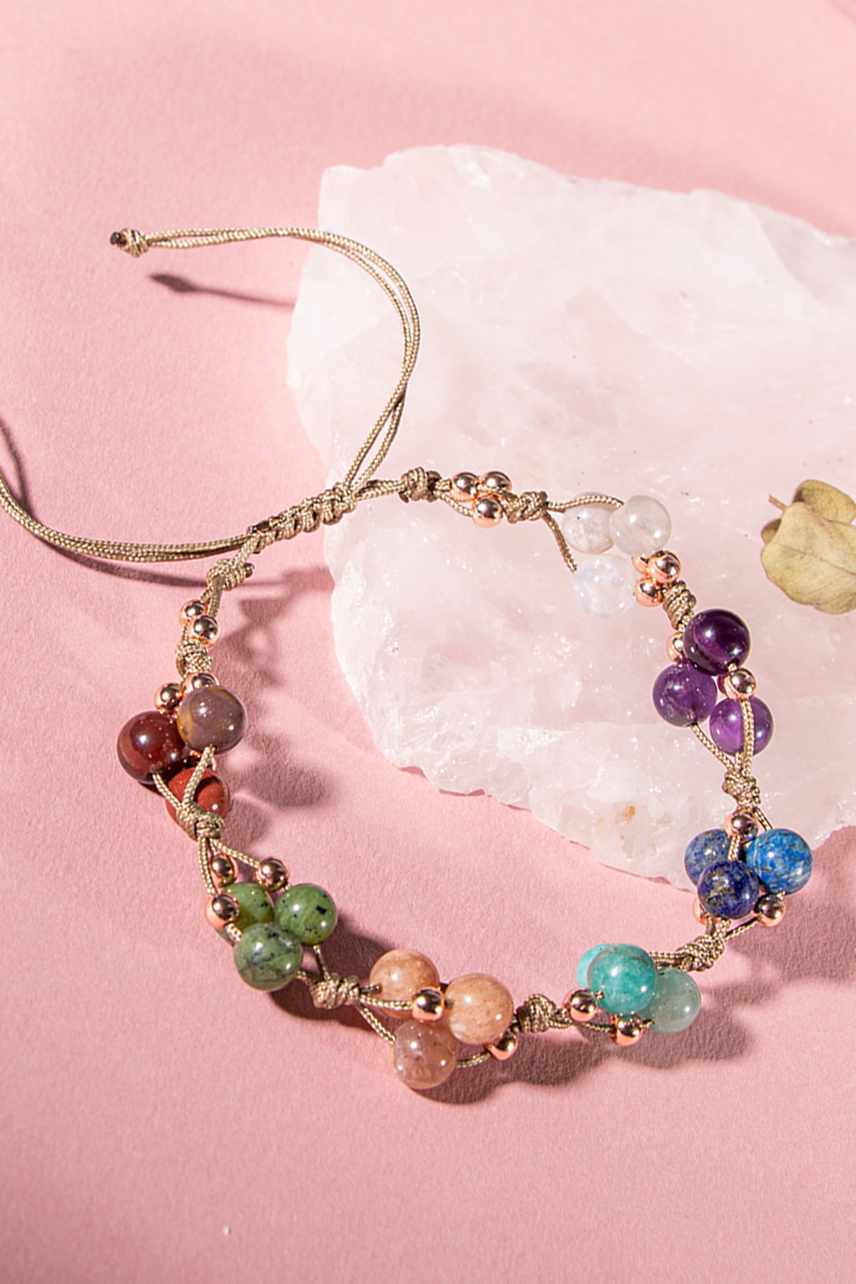 OSMANLI DEĞERLİ TAŞ Sertifikalı Çakra Bilekliği Makrome Kapama %100 El ...