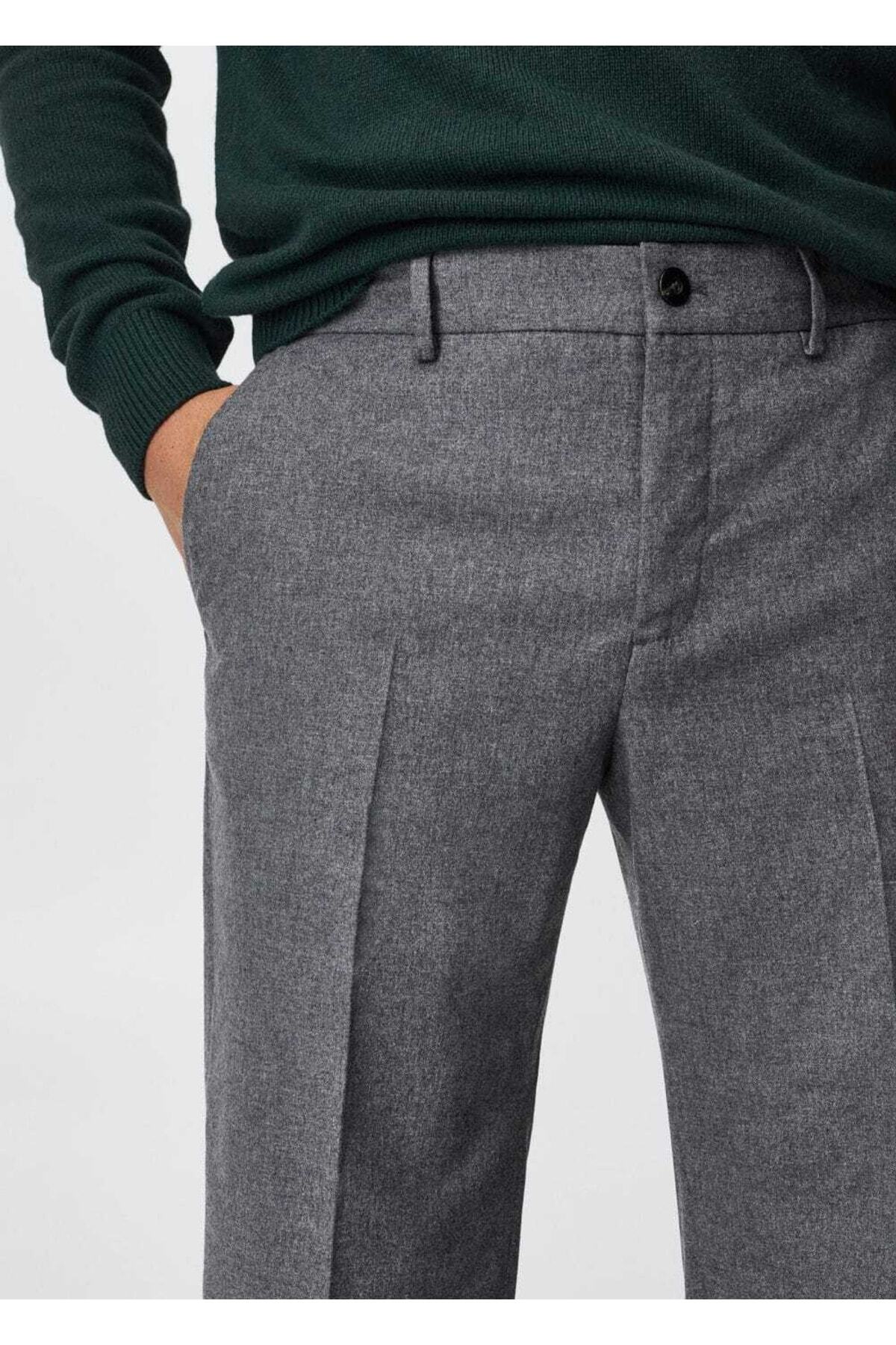 MANGO Man Dar Kesim Yünlü Kumaş Pantolon Fiyatı, Yorumları - Trendyol