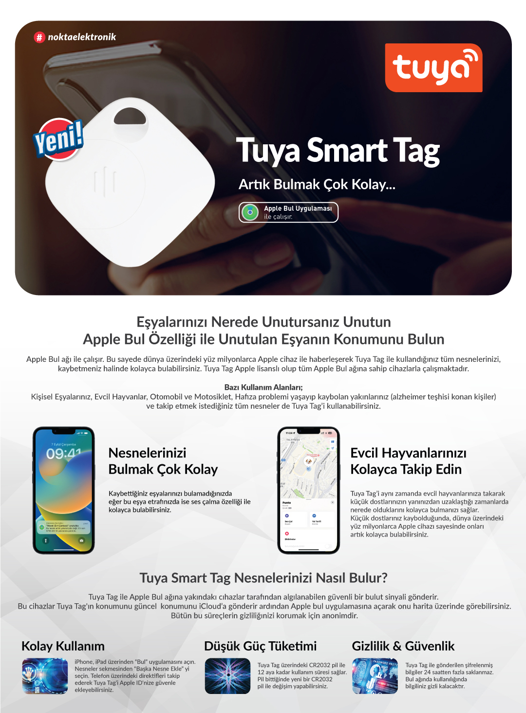 TUYA Smart Tag Apple Lisanslı Gps Takip Cihazı - (ANDROİD UYUMLU ...