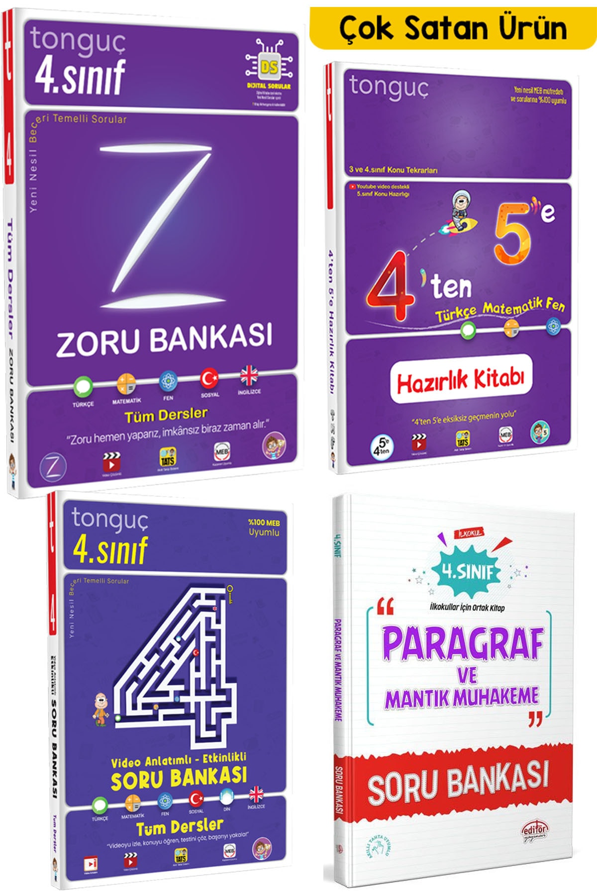 Tonguç Yayınları 4. Sınıf Zoru Bankası Etkinlikli Soru Bankası Paragraf ...
