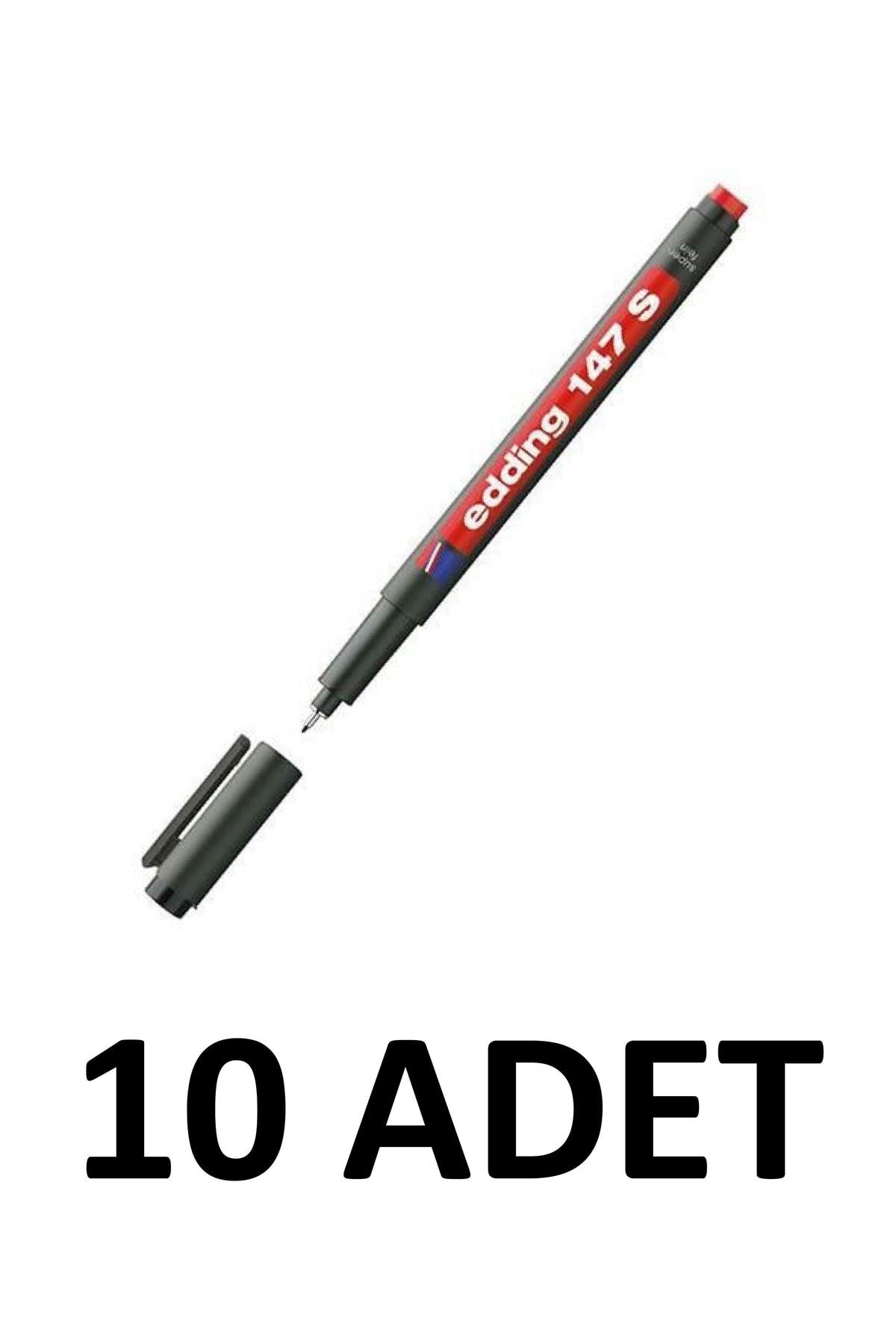Edding 10 Adet Asetat Kalemi Silgili E-147s Kırmızı Cd Kalemi Ince Uçlu ...