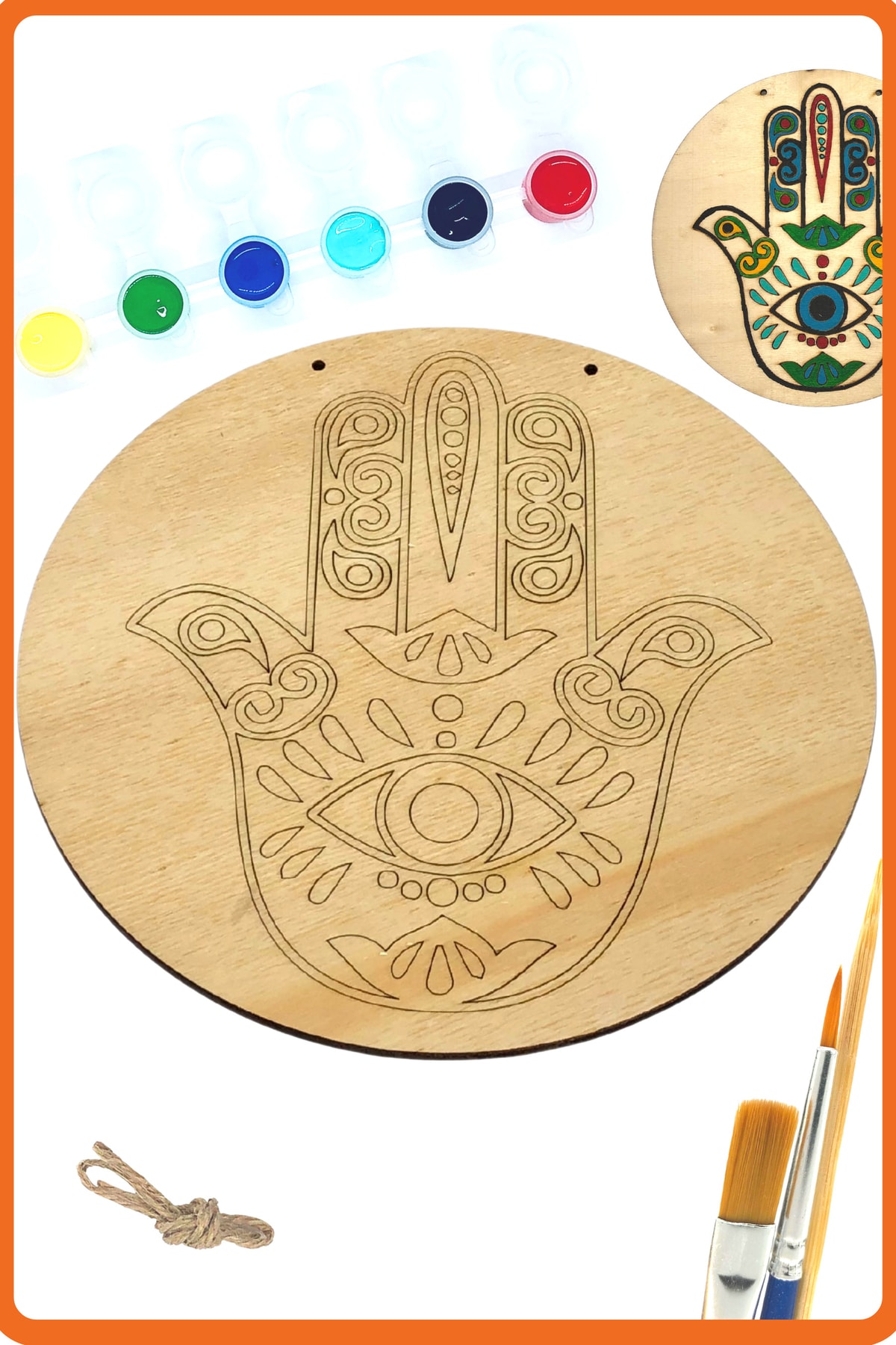 Art inside Hamsa Fatma Ana Eli Ahşap Boyama Tuval Seti Hediye Hobi Kiti ...