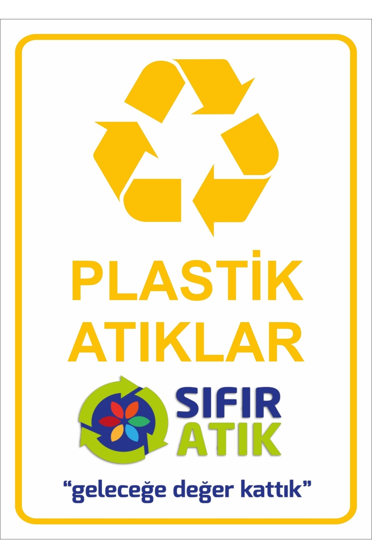 Printhome Sıfır Atık Kutusu Sticker Etiket 25x35 Cm Plastik Atıklar ...
