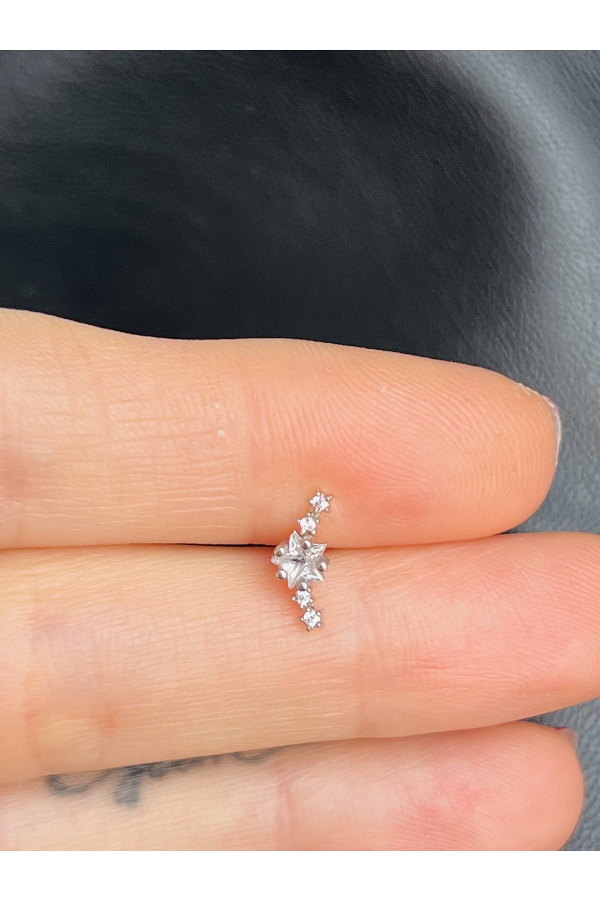 BY DİLEK ÇETİN ACCESSORY Çelik Kıkırdak Helix Tragus Piercing(1adet ...