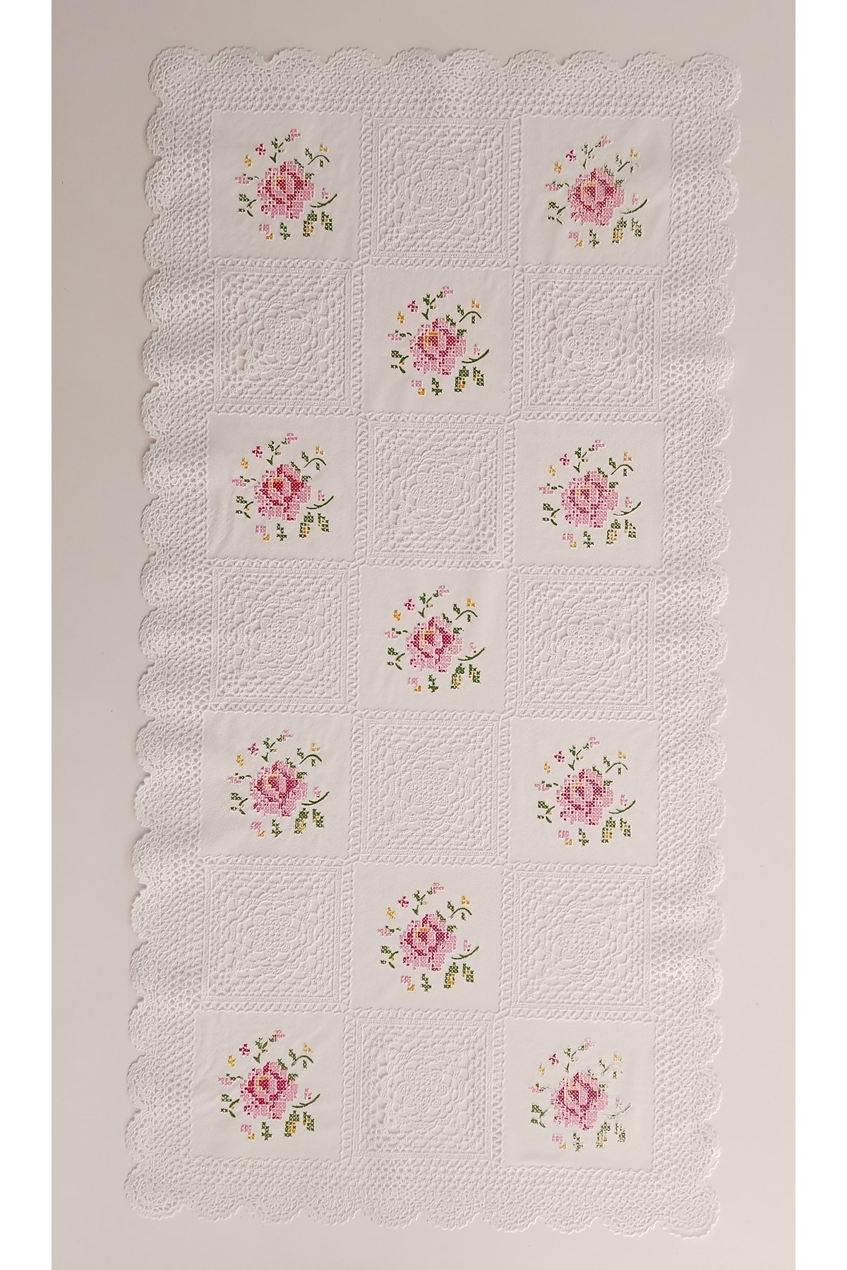 Blue Home Dantel Işleme Görünümlü Pvc Runner Sehpa Dolap Üstü Örtüsü / Boyut: 41 X 82 Cm / 1 ...