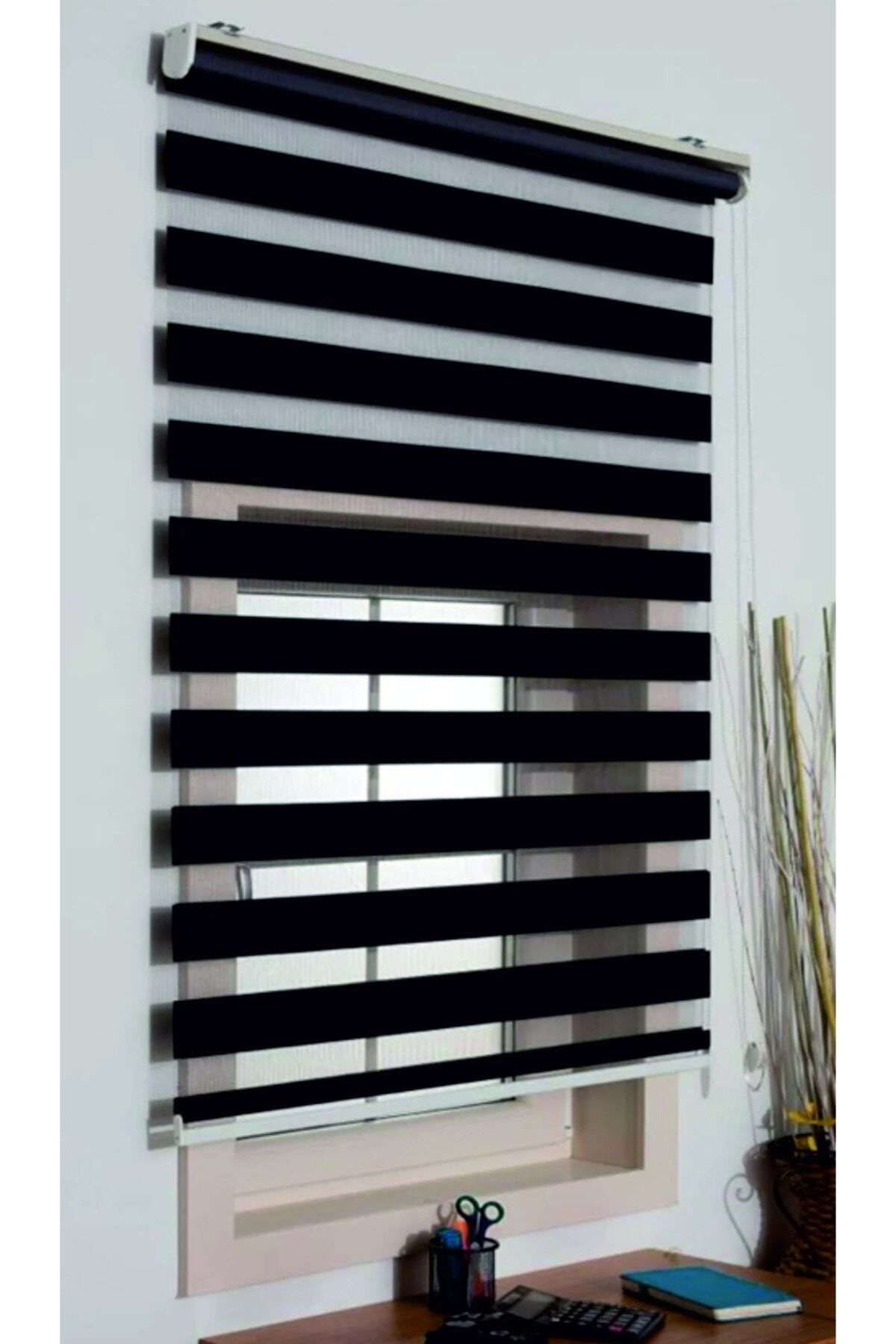 Grande Siyah Zebra Stor Perde - Siyah Zebra Bambu Düz Zebra Stor Perde ...