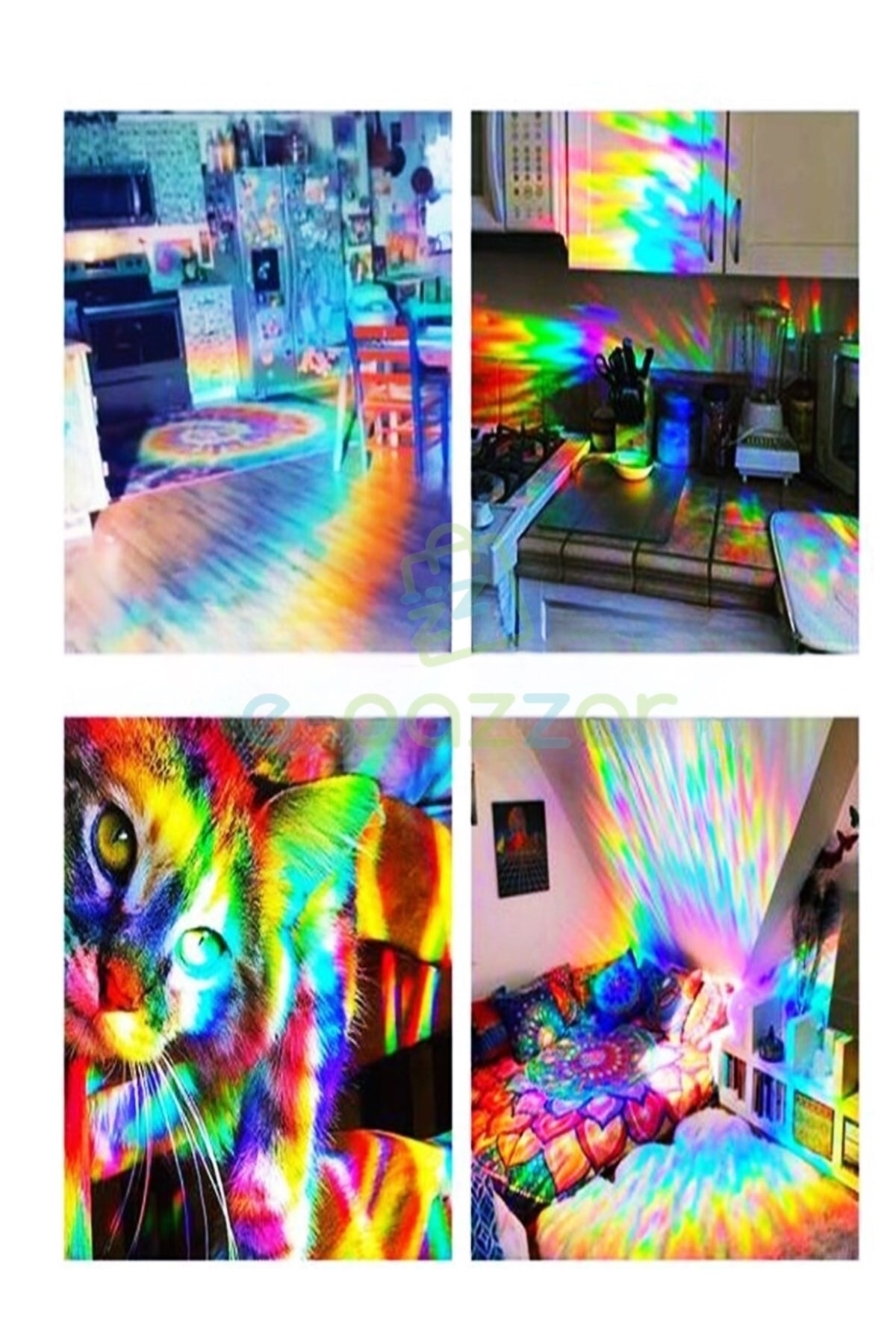 For Prime Dekoratif Uv Koruyucu Transparan 3d Gökkuşağı Cam Folyosu ...