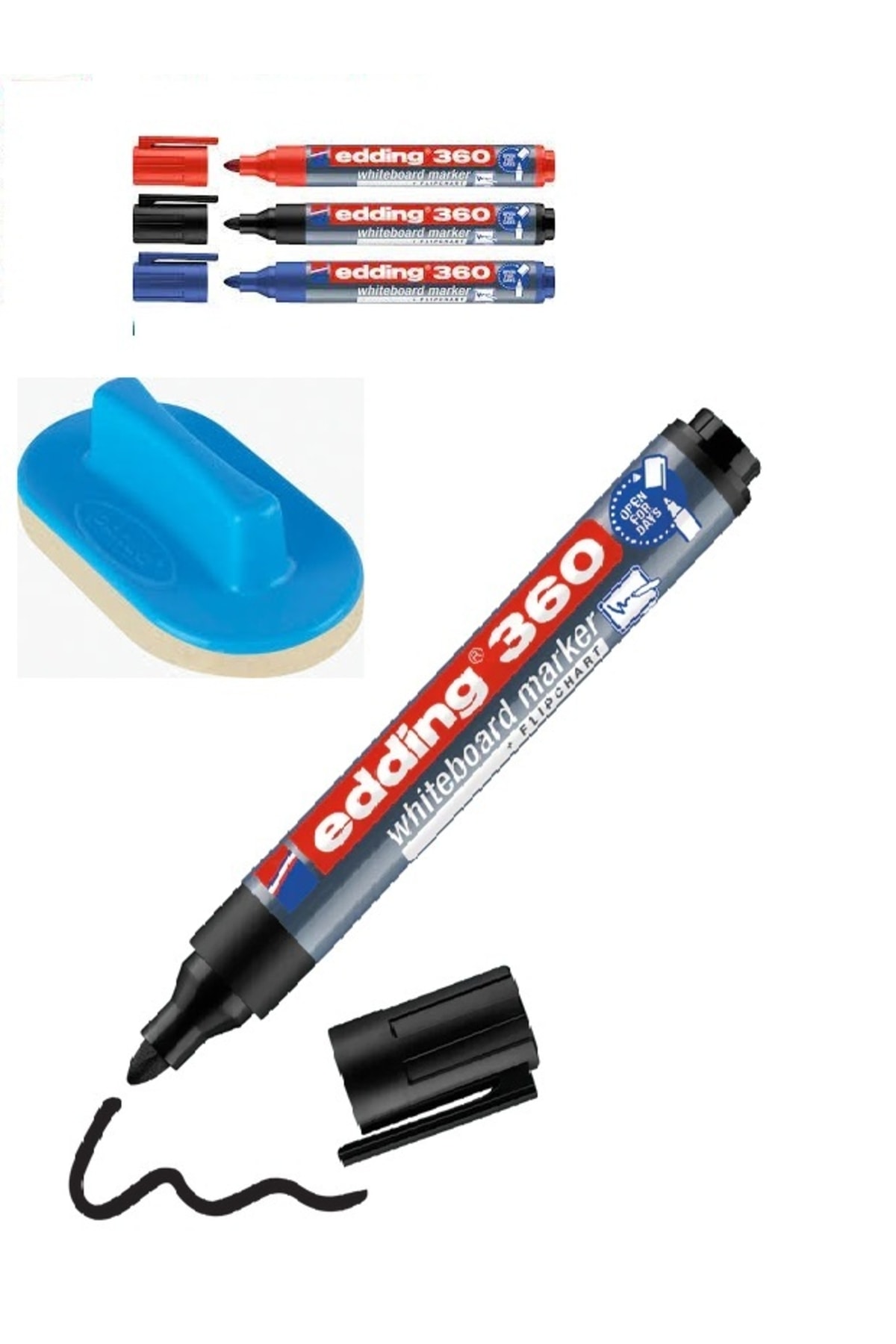 Edding E-360 Cap Off Tahta Kalemi Seti ( 3 Kalem+silgi ) - Fiyatı ...