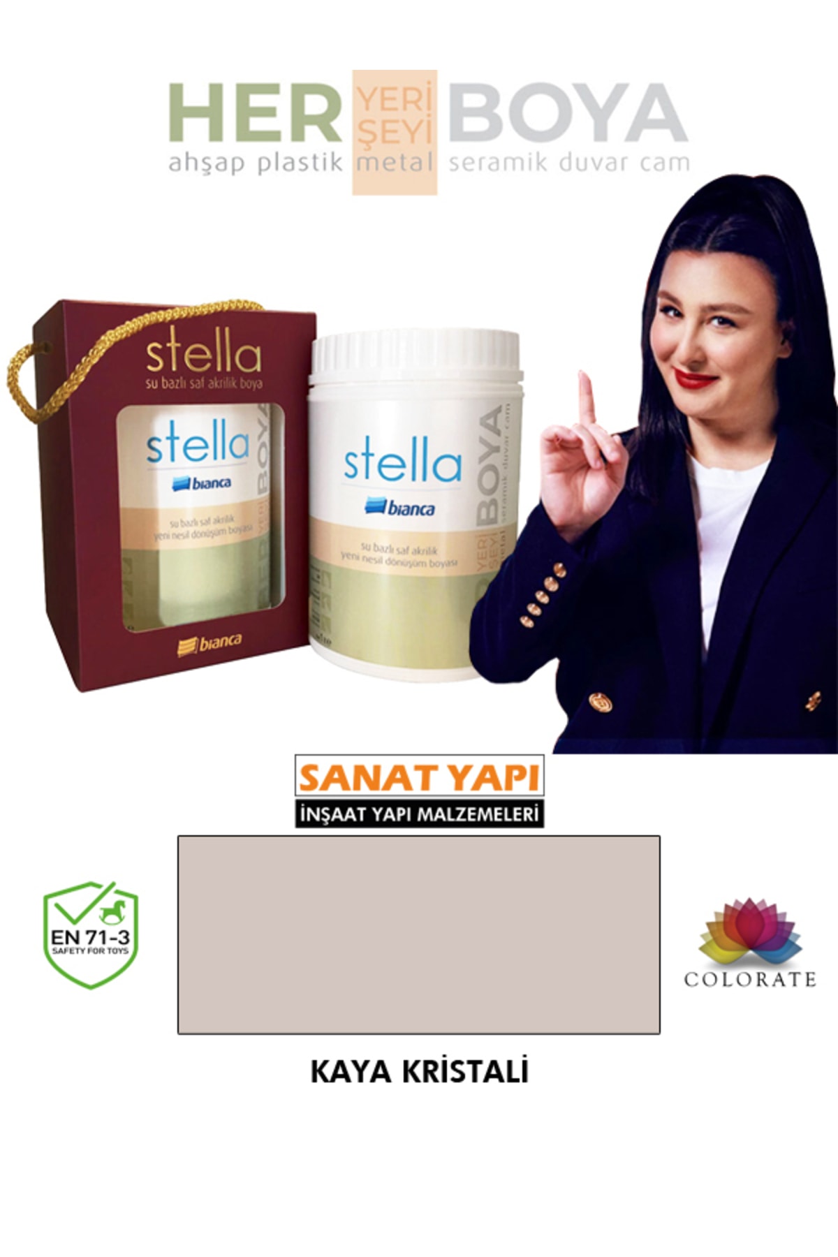 Bianca Stella Su Bazlı Akrilik Boya Kaya Kristali - Fiyatı, Yorumları