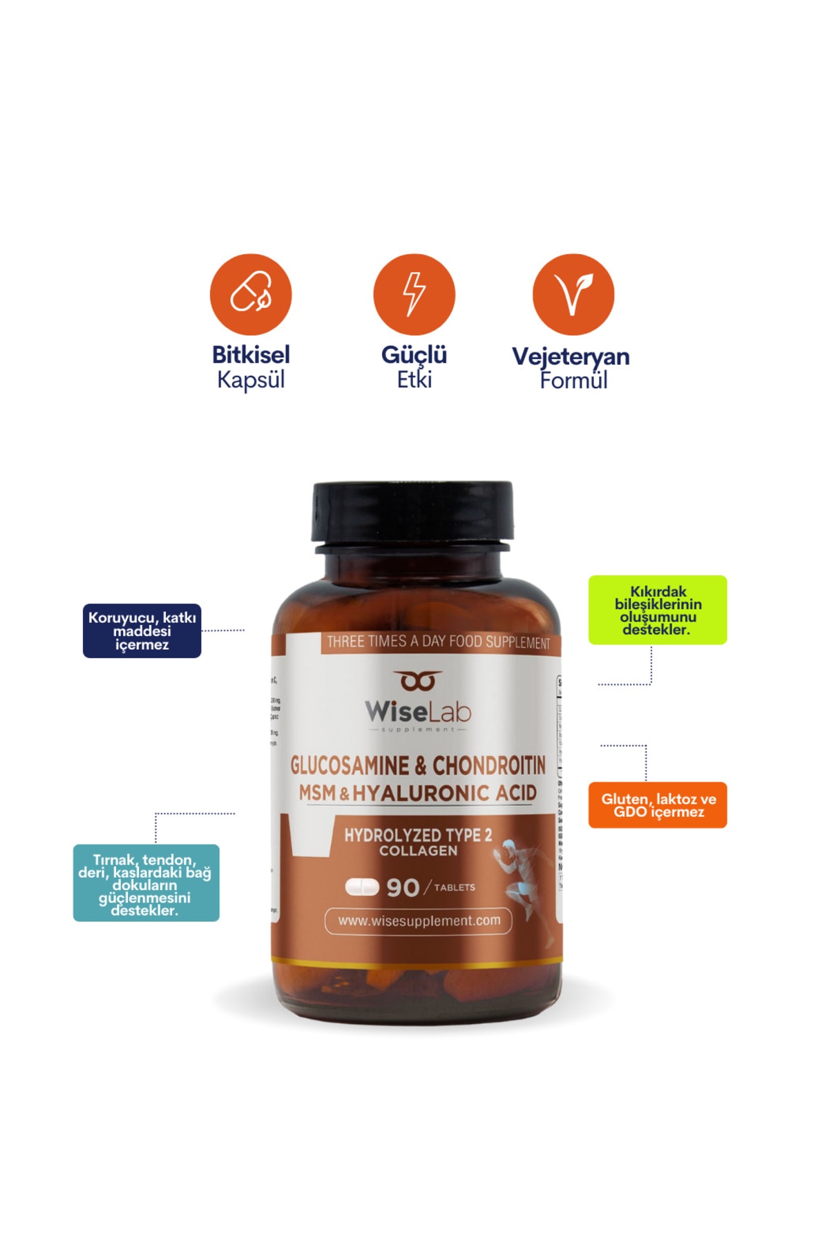 WiseLab Glukozamin & Kondroitin & Msm Tip 2 90 Tablet Fiyatı, Yorumları - Trendyol
