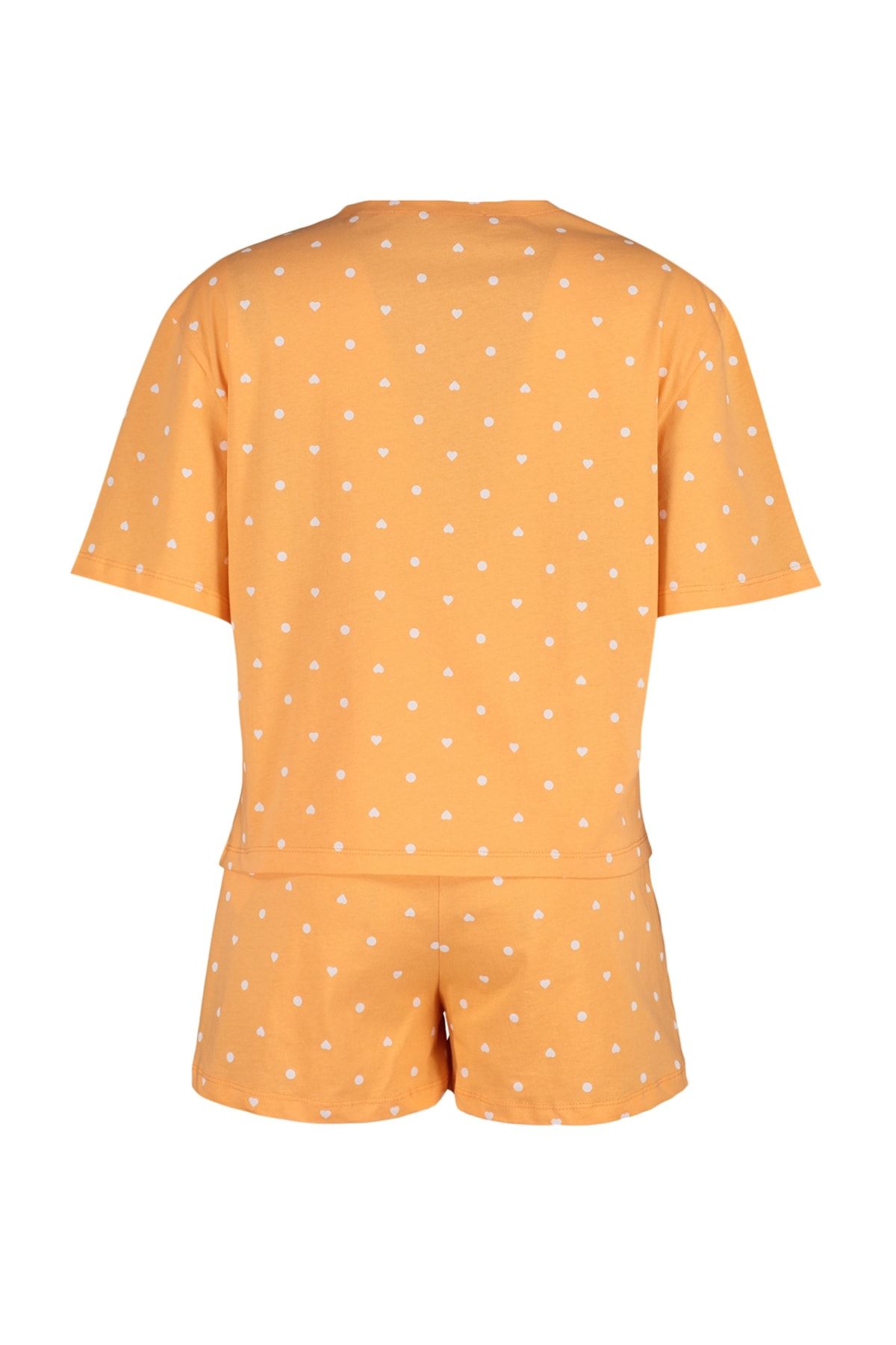 Trendyol Collection Orangefarbenes Gestricktes Pyjama Set Aus 100