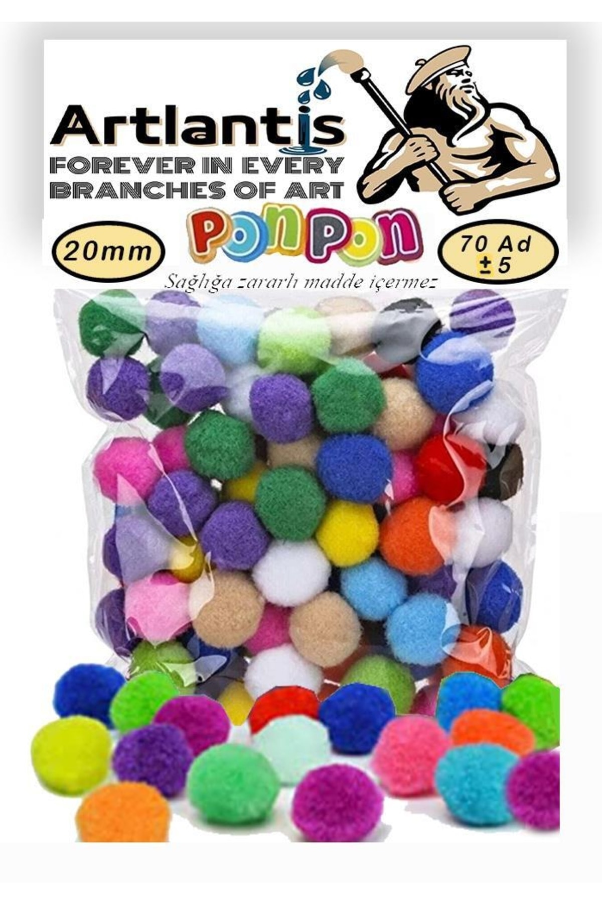 Artlantis Ponpon 20 Mm 70 Li 1 Paket Karışık Renk Pon Pon 20 Mm Pompom 2 Cm Elişi Etkinliği ...