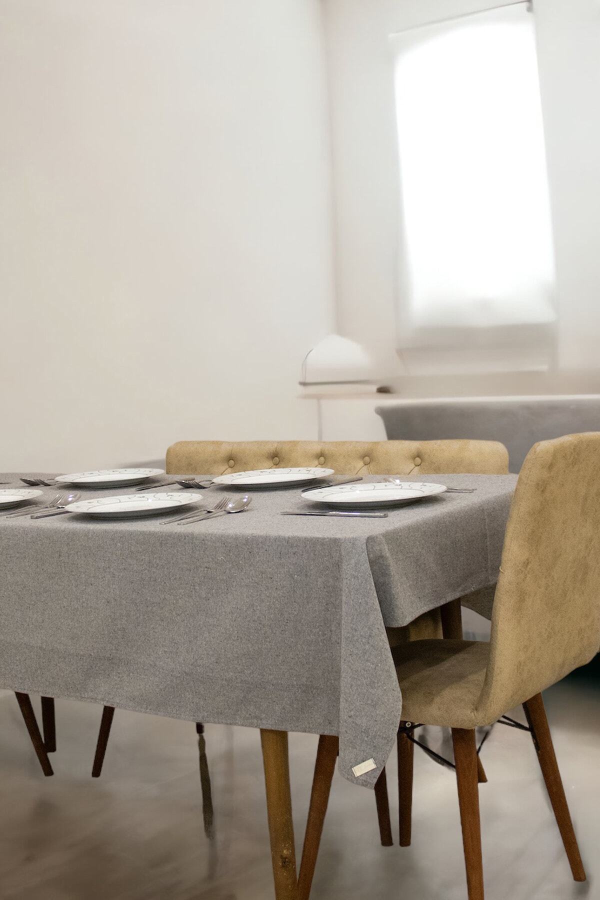 NDC HOME Gri Antrasit Pamuk Keten Masa Örtüsü Fiyatı, Yorumları - Trendyol