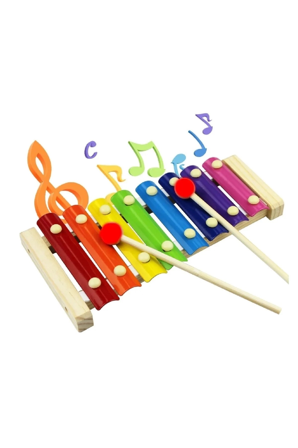 TeknoClass Eğitici Ahşap Ksilofon 8 Nota 8ton 25 Cm 8 Tuşlu Sesli ...