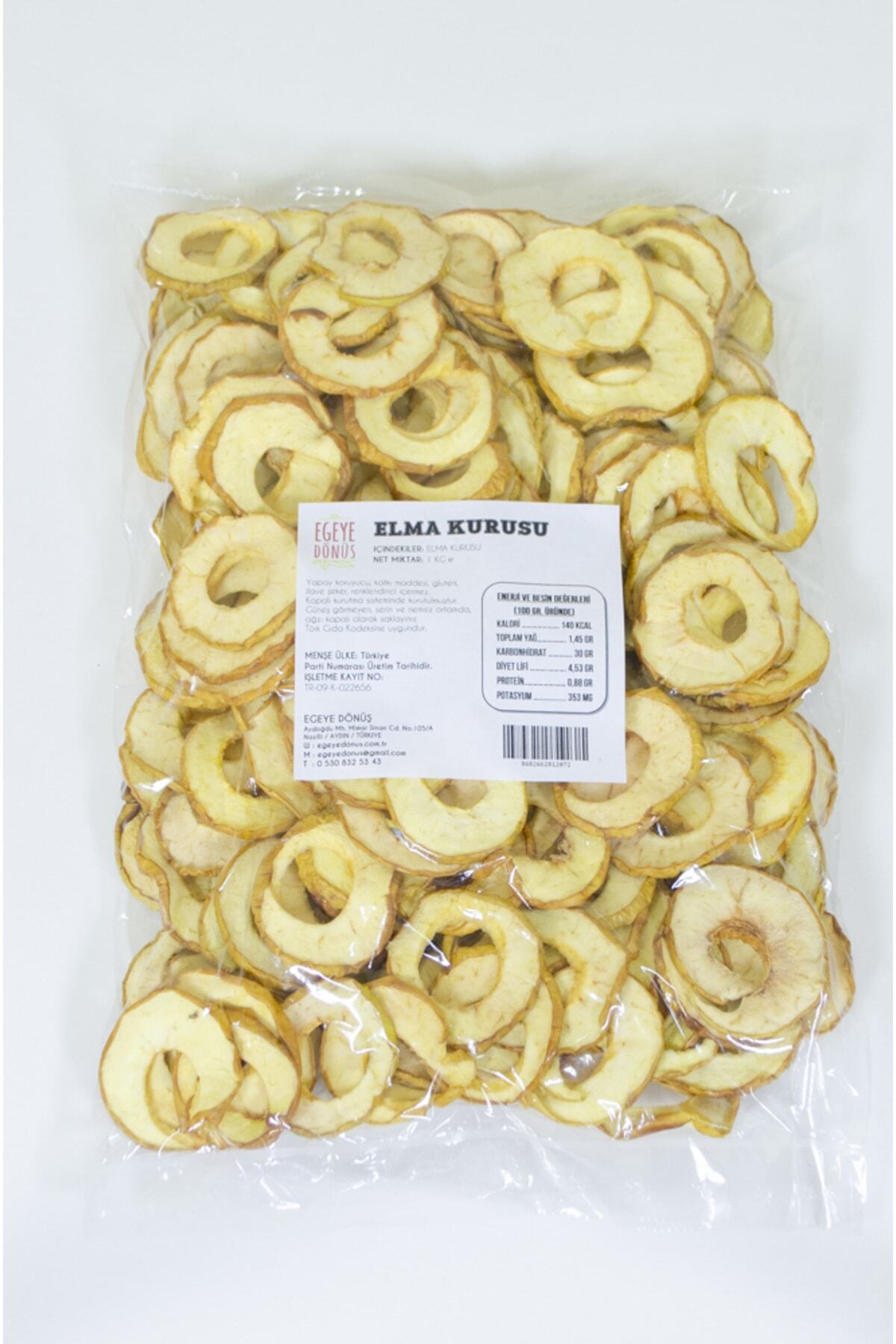 EGEYE DÖNÜŞ Elma Kurusu Halka Kesim Meyve Cipsi - 1 Kg. (ilave Şekersiz ...