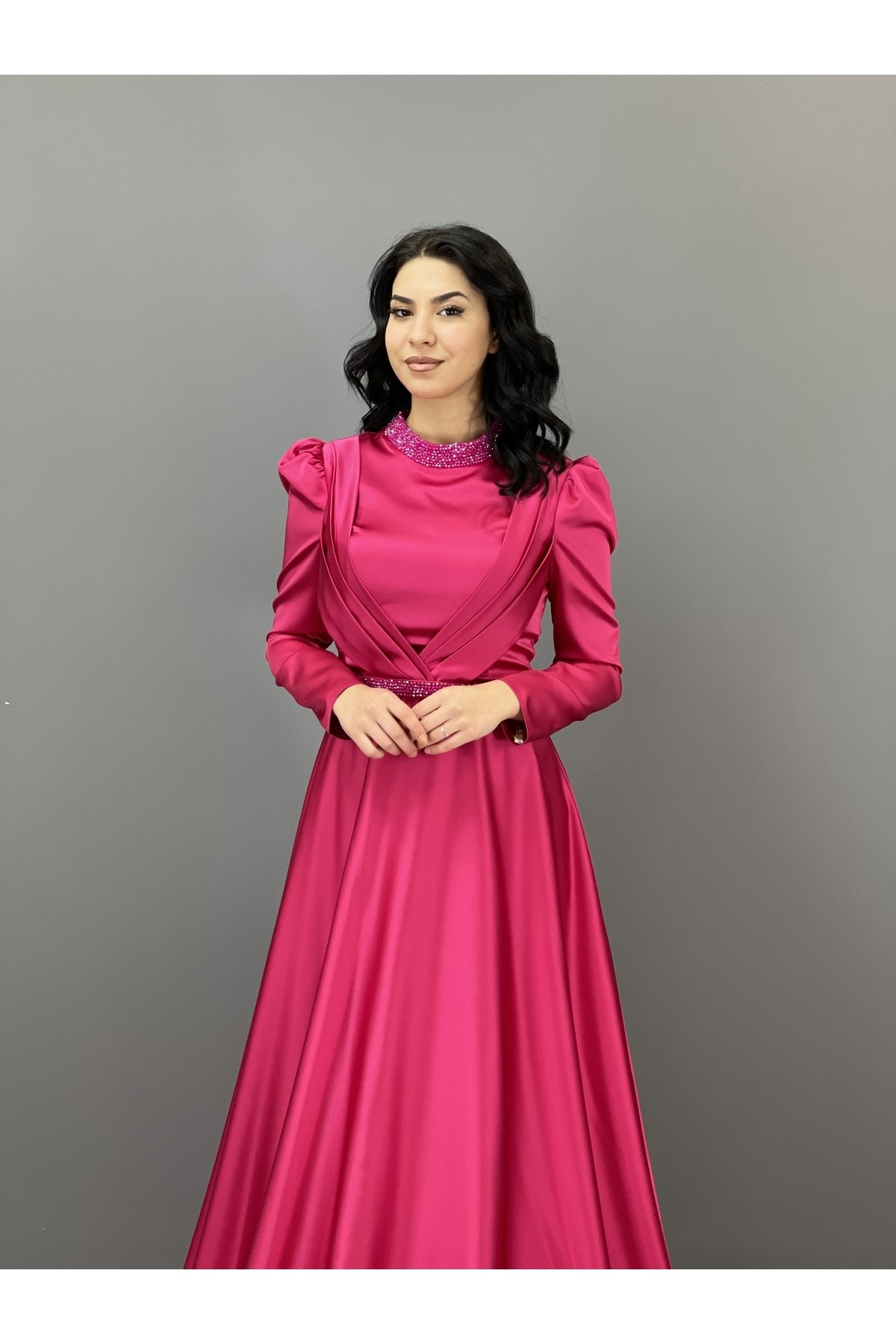 Favella Saten Tesettür Abiye - Fiyatı, Yorumları