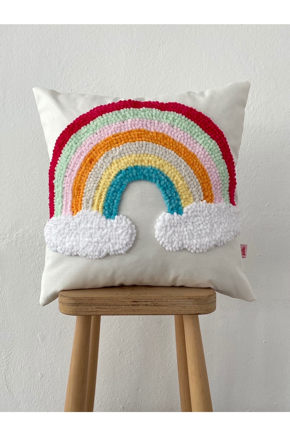 Galia Tasarım Kadife Bulut Gökkuşağı Punch Kırlent Yastık Kılıfı 45*45 ...