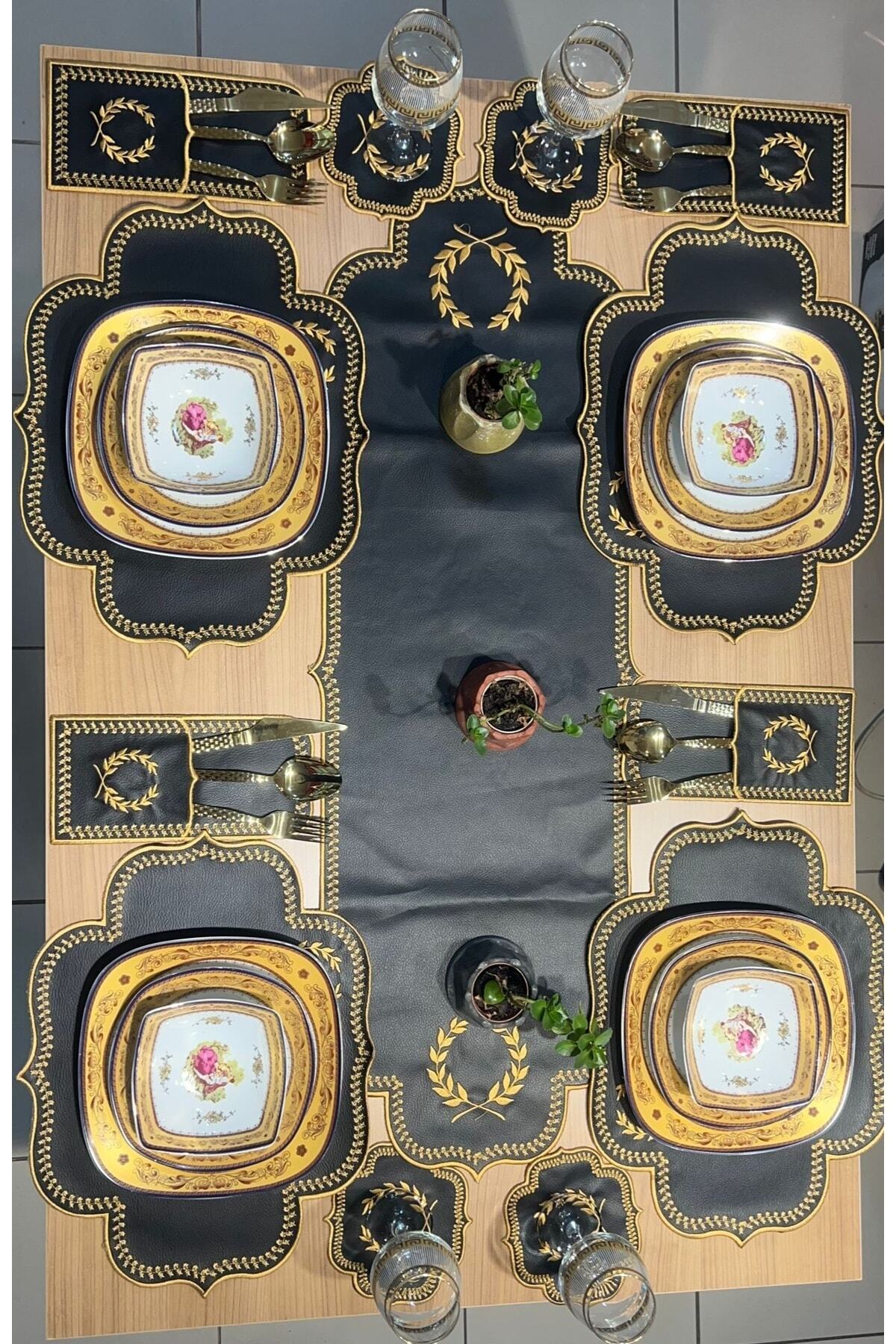 ÖY ELİSAM Porselen Desenli 6 Kişilik Yemek Takımı Antiksel 24 Parça ...