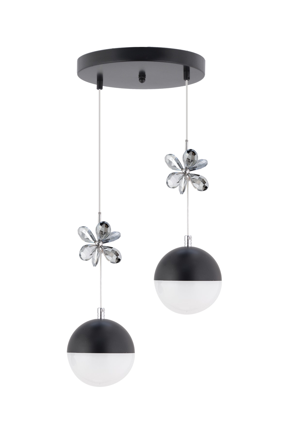 İstanbul Avize Kelebek 2'li Siyah Modern Ledli Kristal Taşlı Led Avize ...