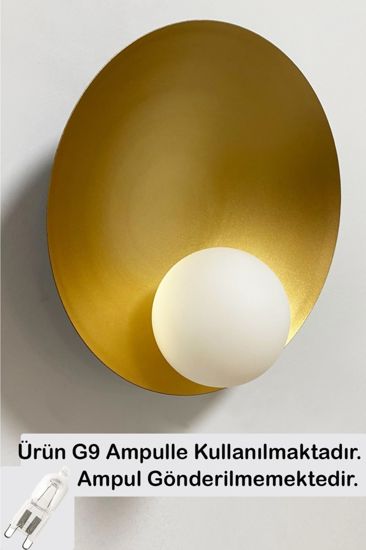 Bamyum Geniş Gold Metal Aplik Mutfak Salon Cafe Ofis Pastane Modern ...