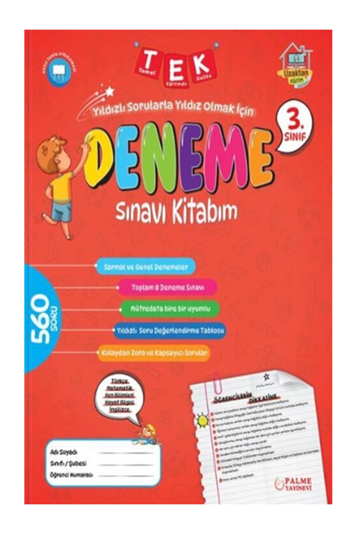 Palme Yayıncılık Palme 3.sınıf Tüm Dersler 8'li Deneme Sınavı 560 Soru ...
