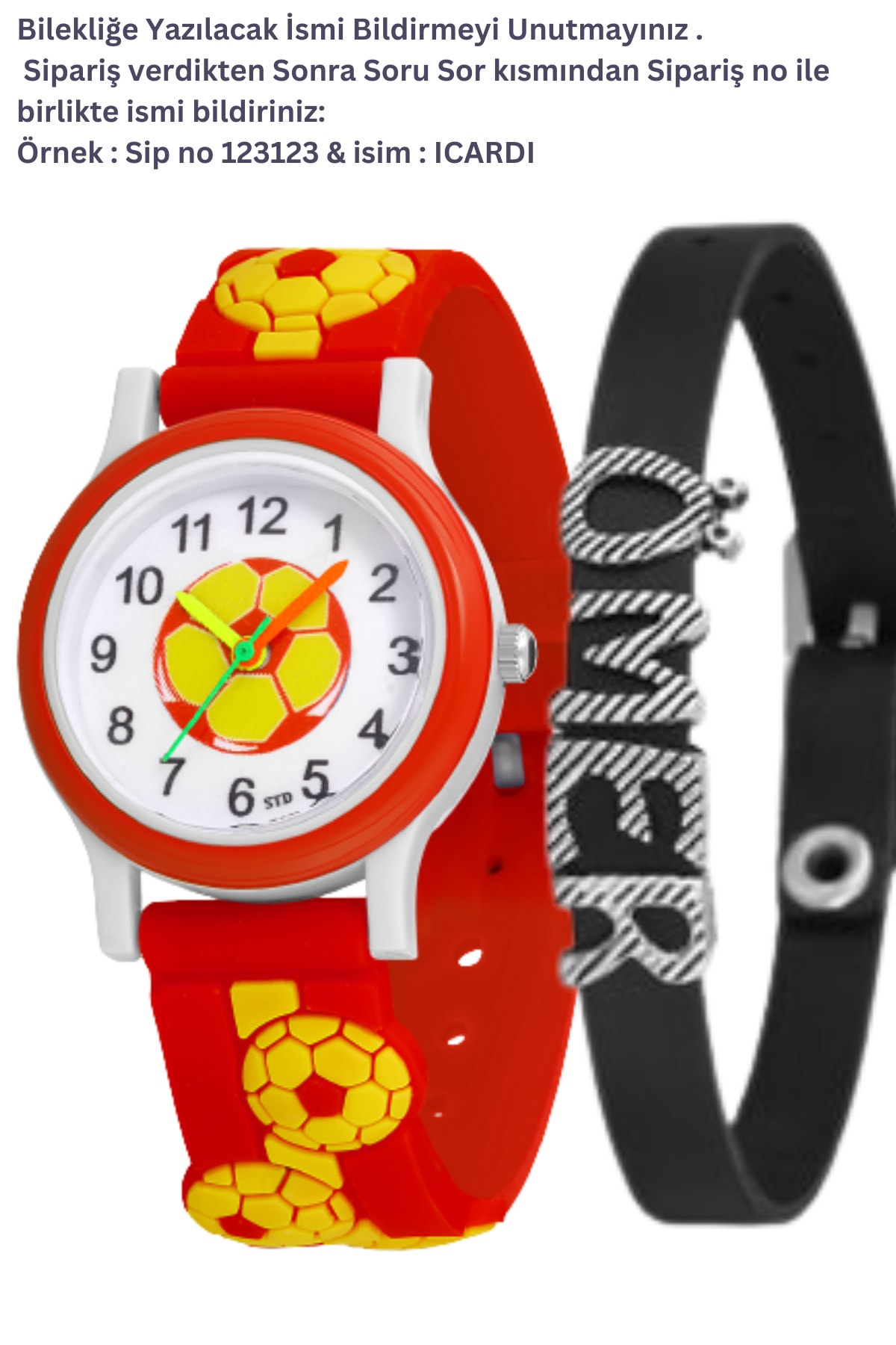 Black Point Taraftar Çocuk Saati Ve Isim Yazan Bileklik Seti ( Bileklik ...