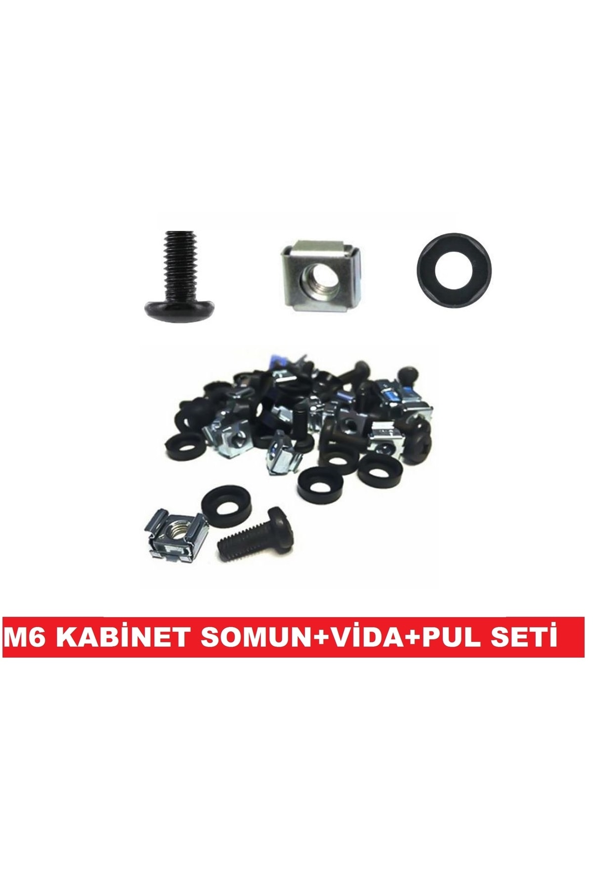 CEKSAN Kabinet Somunu Rack Kabin-server Kafes Somun+siyah Vida+siyah Pul 24 Adet - Fiyatı, Yorumları