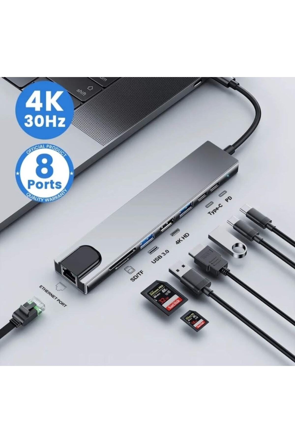 comse Macbook Pro Air Uyumlu Usb Type-c 8 Hub Dönüştürücü Çevirici ...