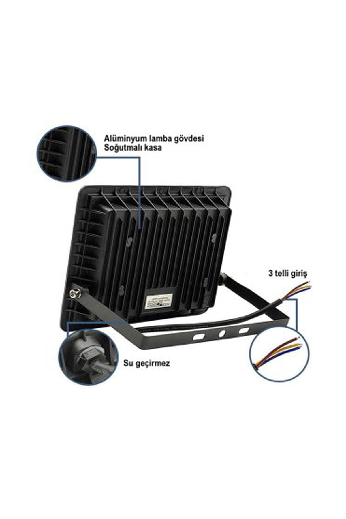 ŞANLED 100 Watt 9000 Lumen Amber Rengi Işık Smd Led Projektör/ 1 ...