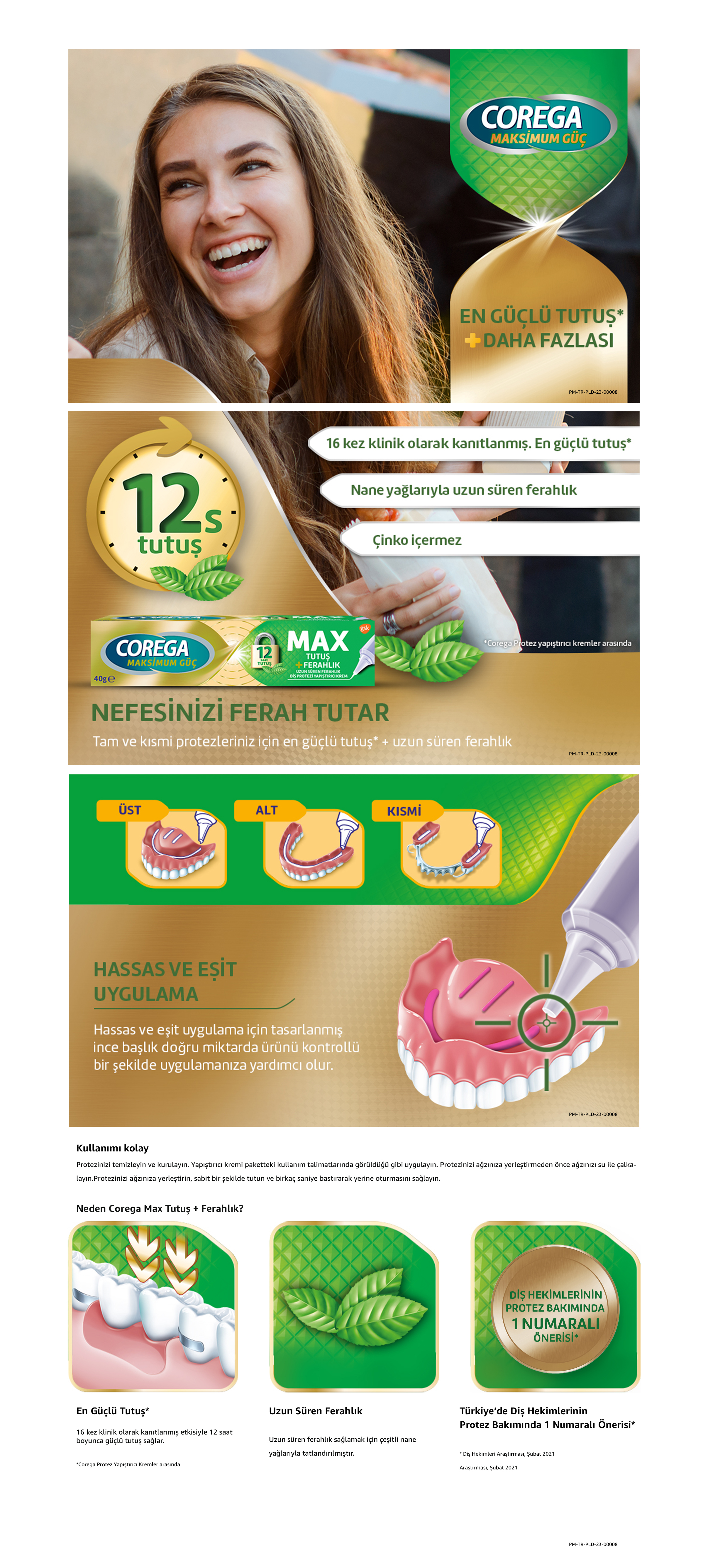 Corega Max Tutuş & Ferahlık Diş Protezi Yapıştırıcı Krem 40g X 5 Adet - Fiyatı, Yorumları