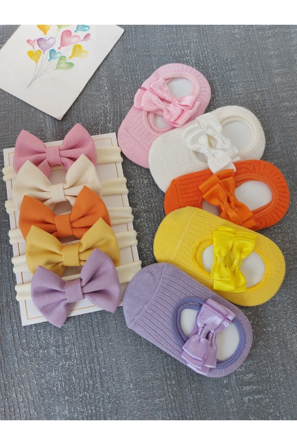 pempem bandana Kız Bebek Babet Çorap Fiyonk Saç Bandi Takim Fiyatı ...