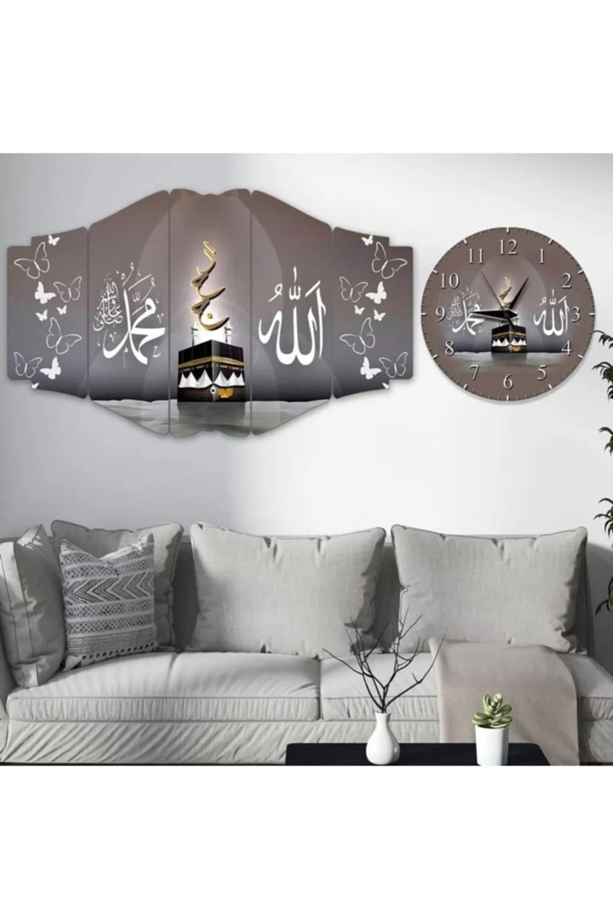 NT Handmade Tablo + Saat - Salon Oturma Yatak Odası Ofis Antre Mutfak ...