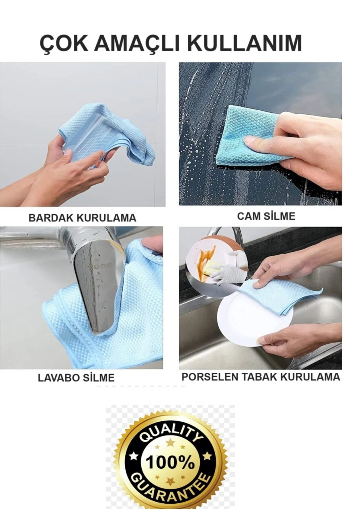 M.Y. TASO 3 Adet Mikrofiber Oto Cam Temizlik Bezi Baklava Desen Cam Bezi Toz Leke Bırakmaz 50x70 ...