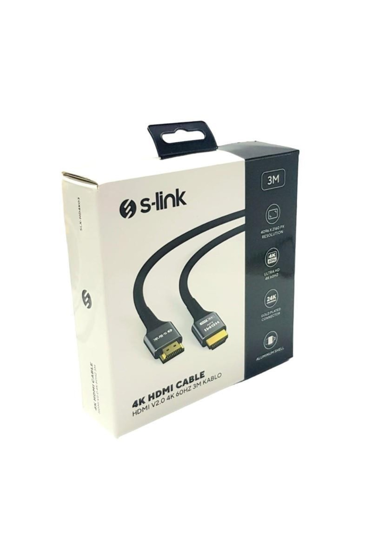 S-Link SLX-HD4K03 HDMI to HDMI ( 3 Metre ) 19+1 METAL V2.0 4K (4096 ...