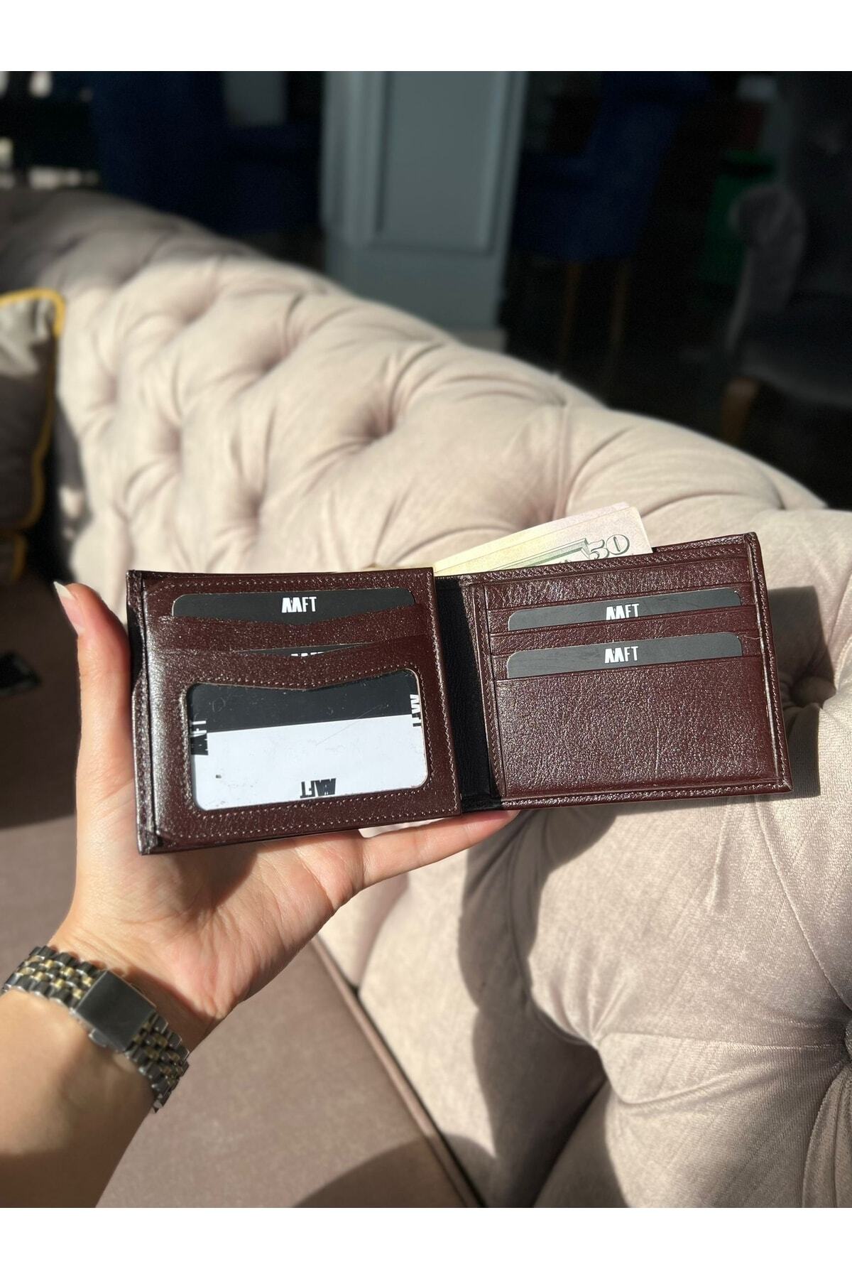 MFT Leather Design Men's Wallet - Pallet Genuine Leather- Trendyol