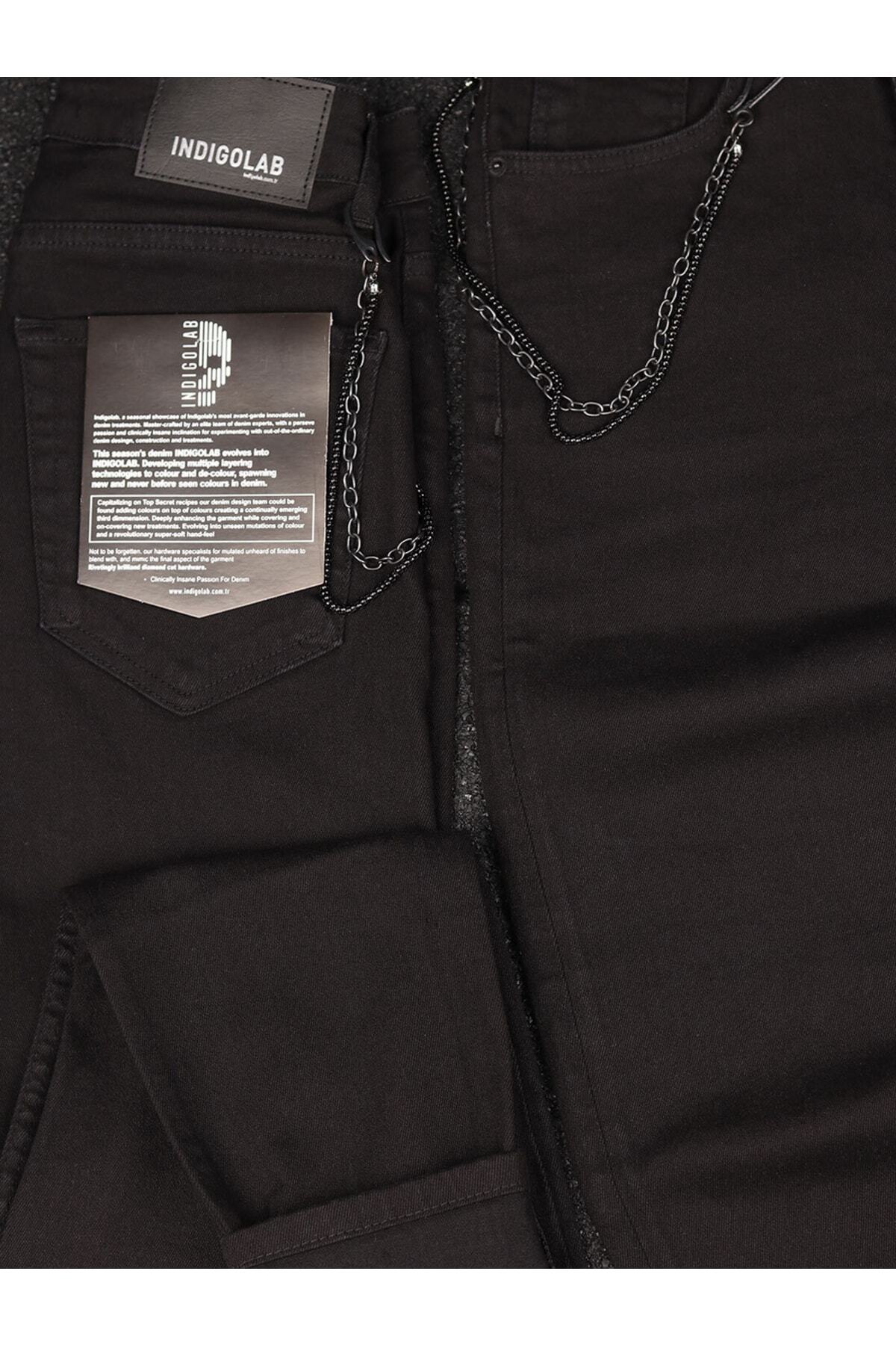 INDIGOLAB Skinny Fit Erkek Siyah Jean Zincir Aksesuarlı - Fiyatı, Yorumları