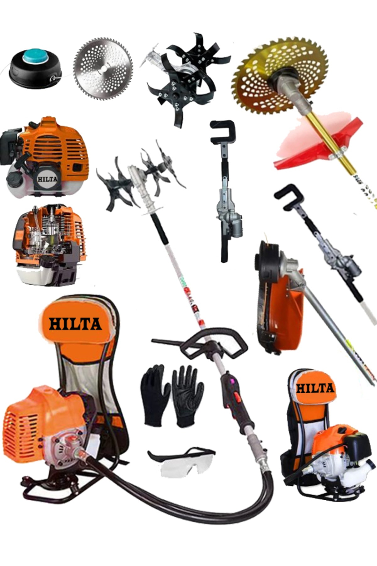 Hilta Power Alman Çelik Şanzıman 11 Hp Sırt Tipi Benzinli Ot Çalı Çim ...